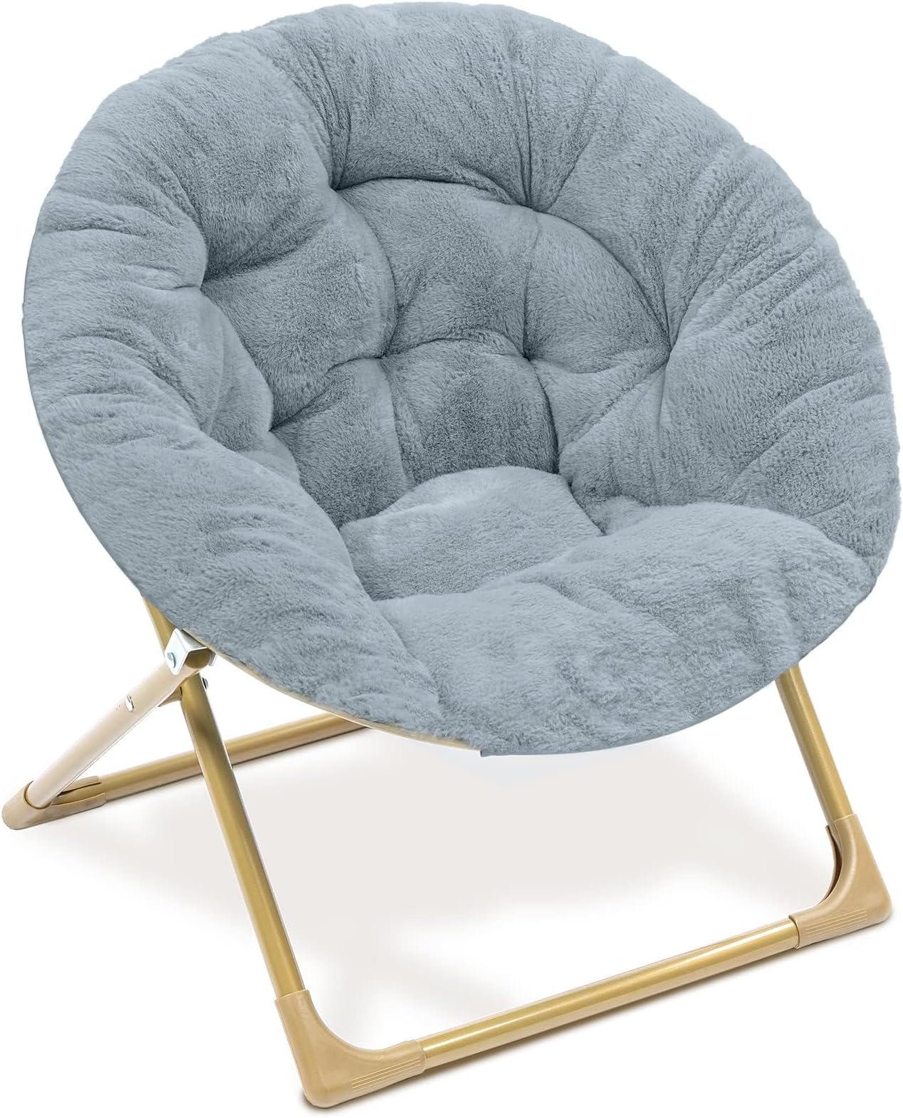 Amazon.com : Urban Lifestyle Faux Fur Saucer Chair with Metal Frame ...
