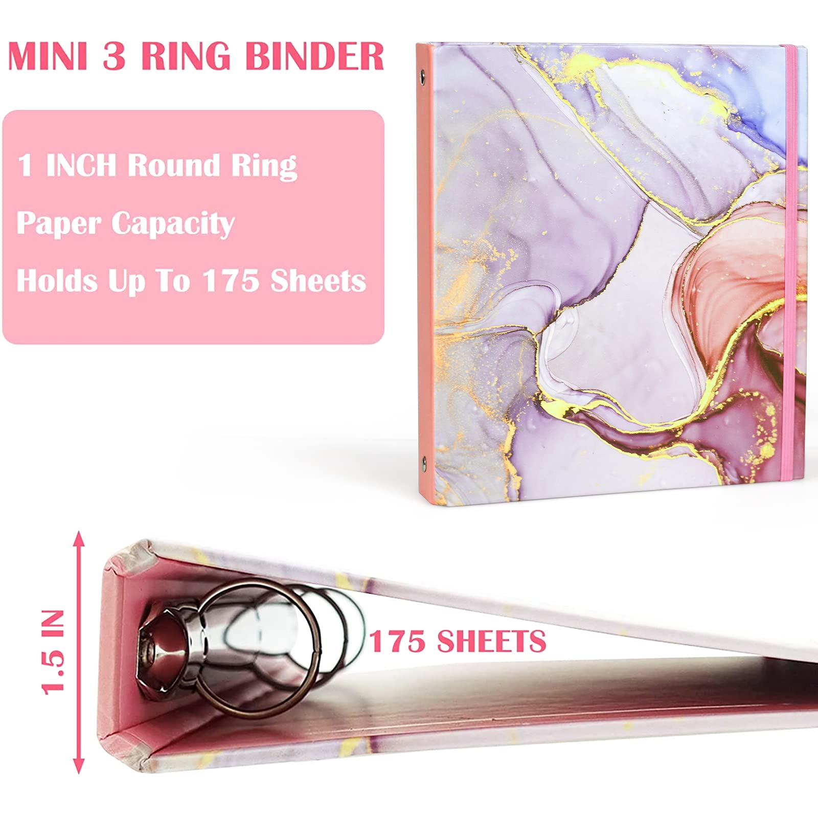 Snapklik.com : Mini 3 Ring Binder - 5.5 X 8.5 In, 1 Inch
