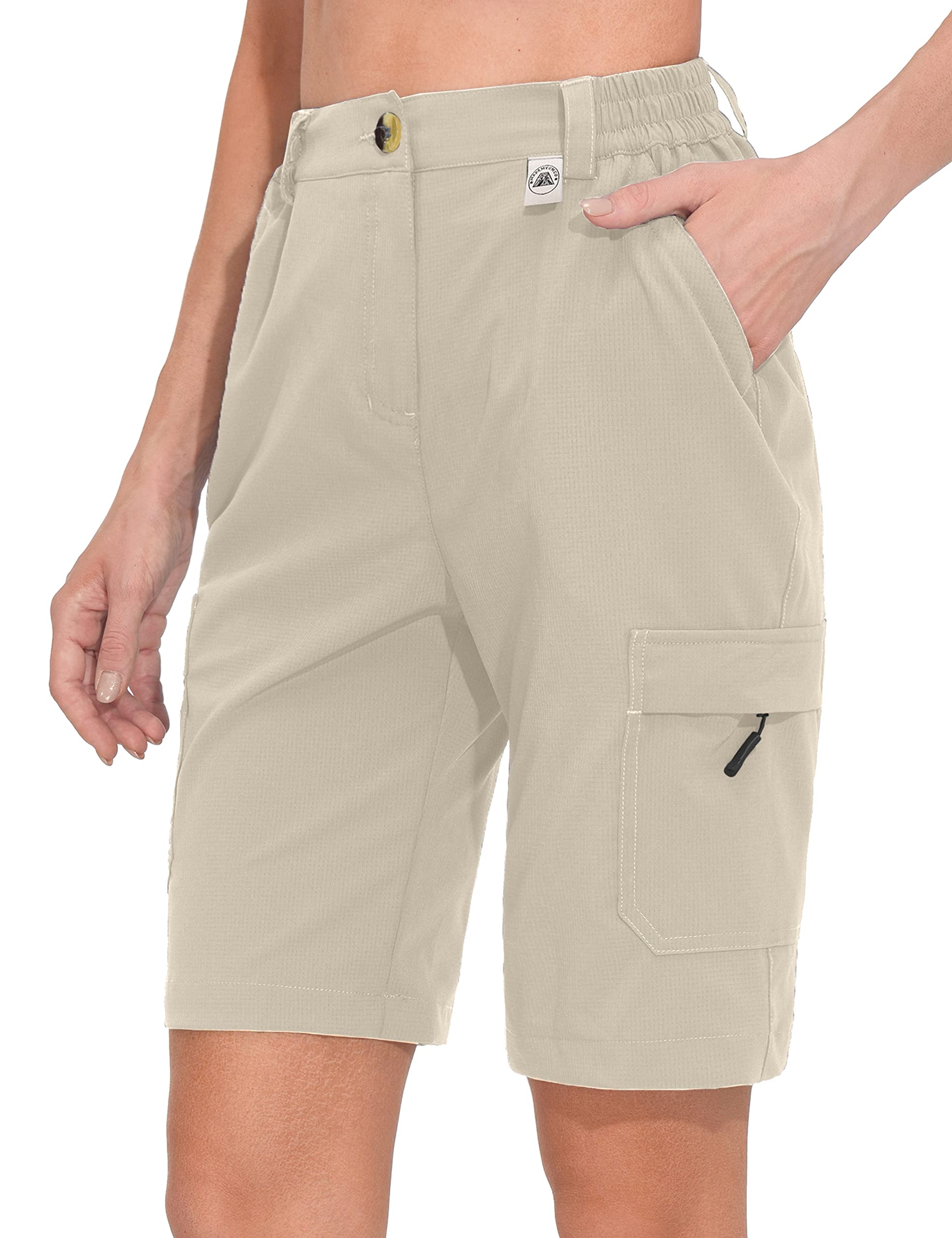 Mapamyumco Women's 10 Inch Inseam Hiking Cargo Shorts Quick Dry ...