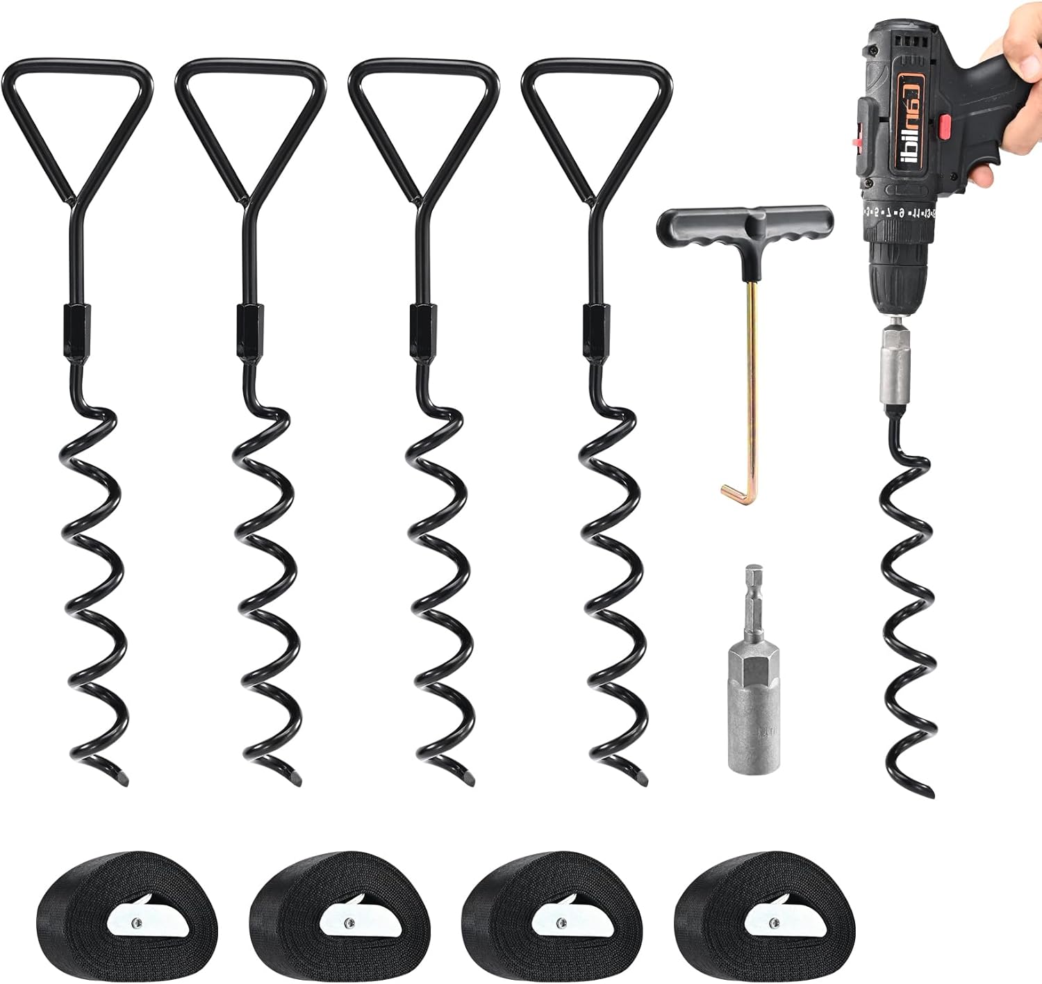 Amazon.com : ZIZILAND Trampoline Anchor Kit, Heavy Duty Trampoline Tie ...