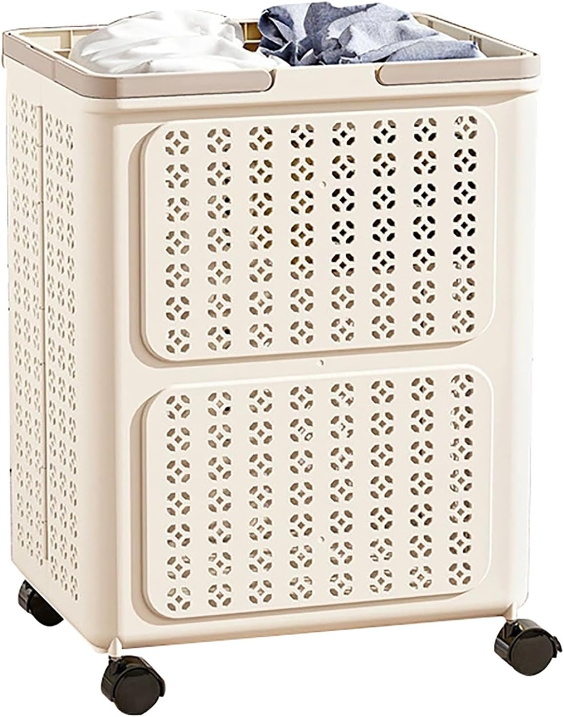 Amazon.com: Folding Laundry Hamper with Wheels and Handles, Plastic ...