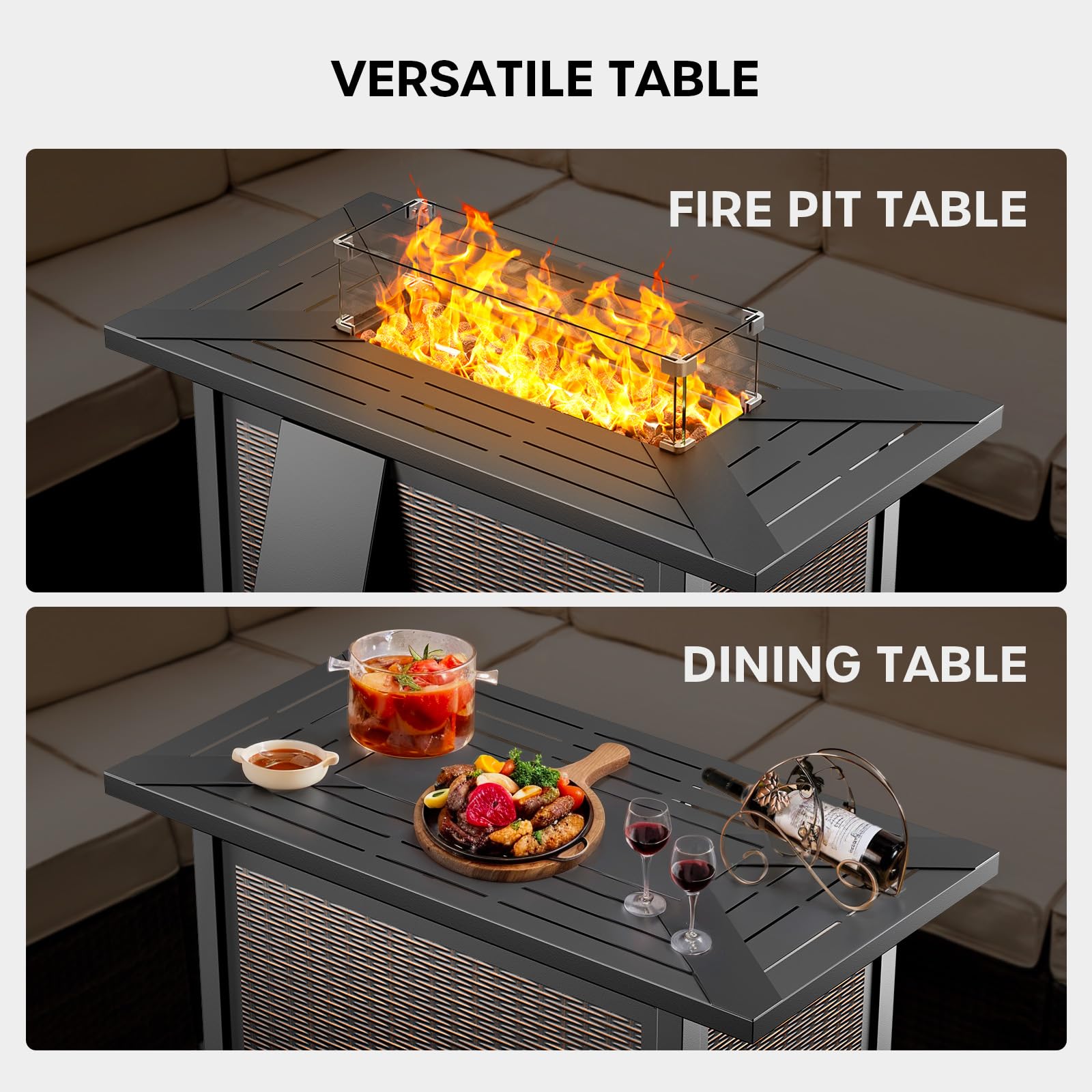 Snapklik.com : Outdoor Fire Table 43in Fire Pit Table, 50000 BTU ...