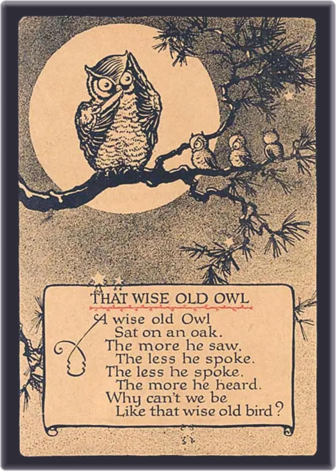 Amazon.com: That Wise Old Owl Poem - 2.5" x 3.5" Rectangle Magnet ...