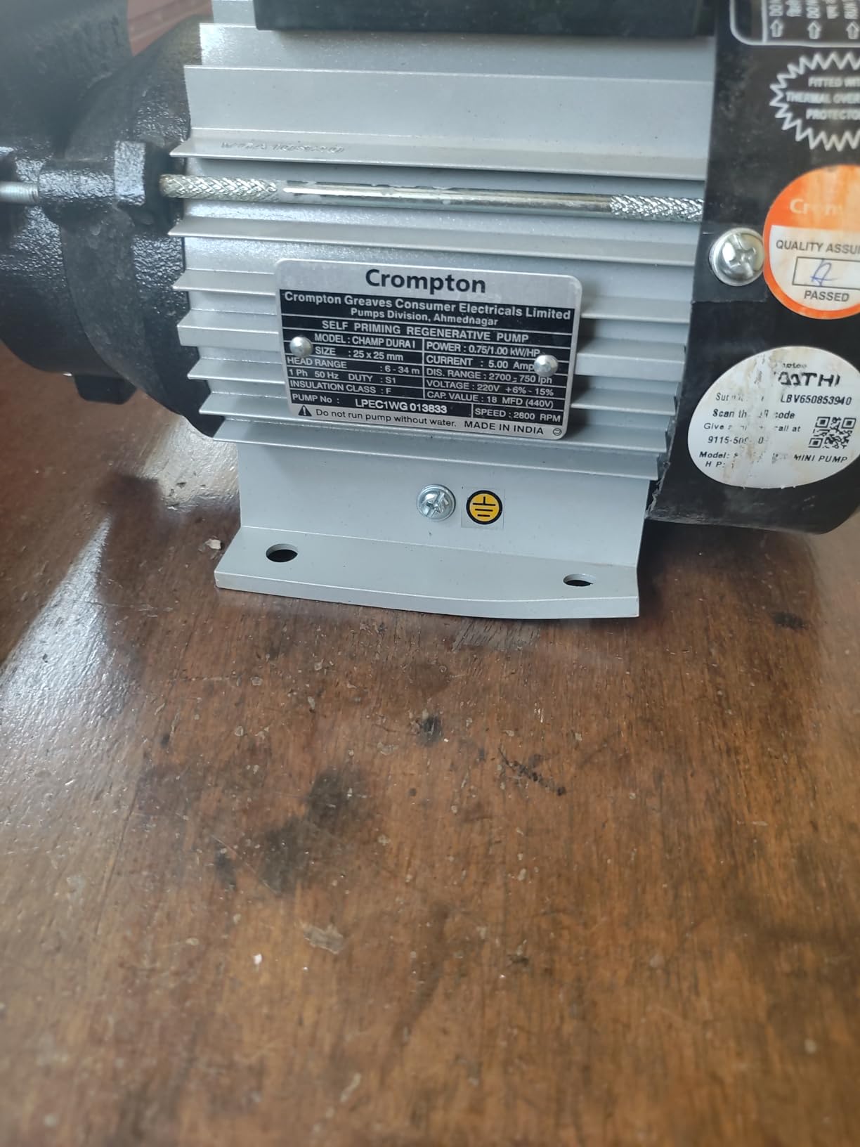 Crompton CHAMP DURA I | 1 HP | Residential Water Pump Self Priming ...