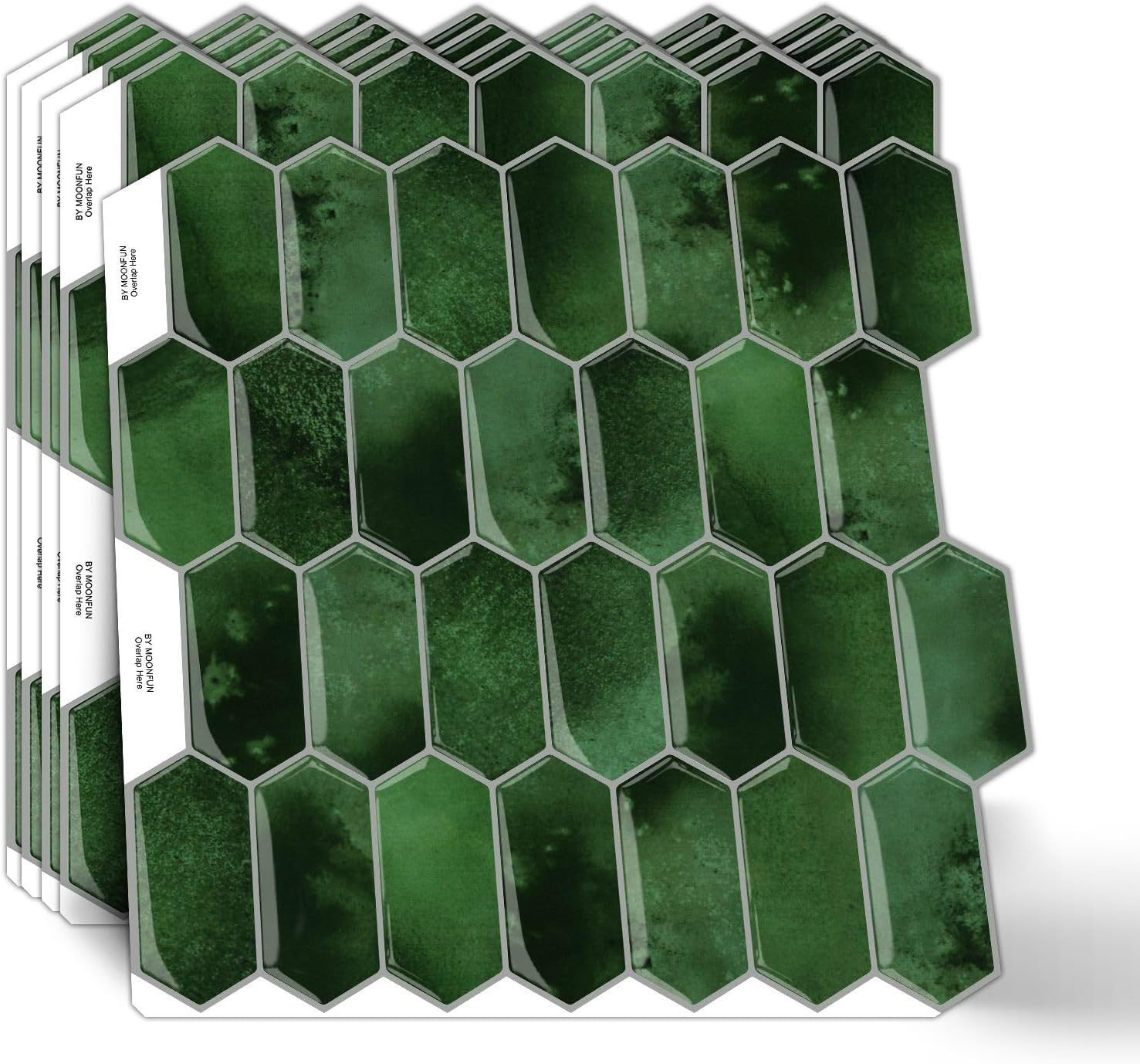 Amazon.com: Wallercity 10-Sheets Vinyl Marble Green Peel and Stick ...