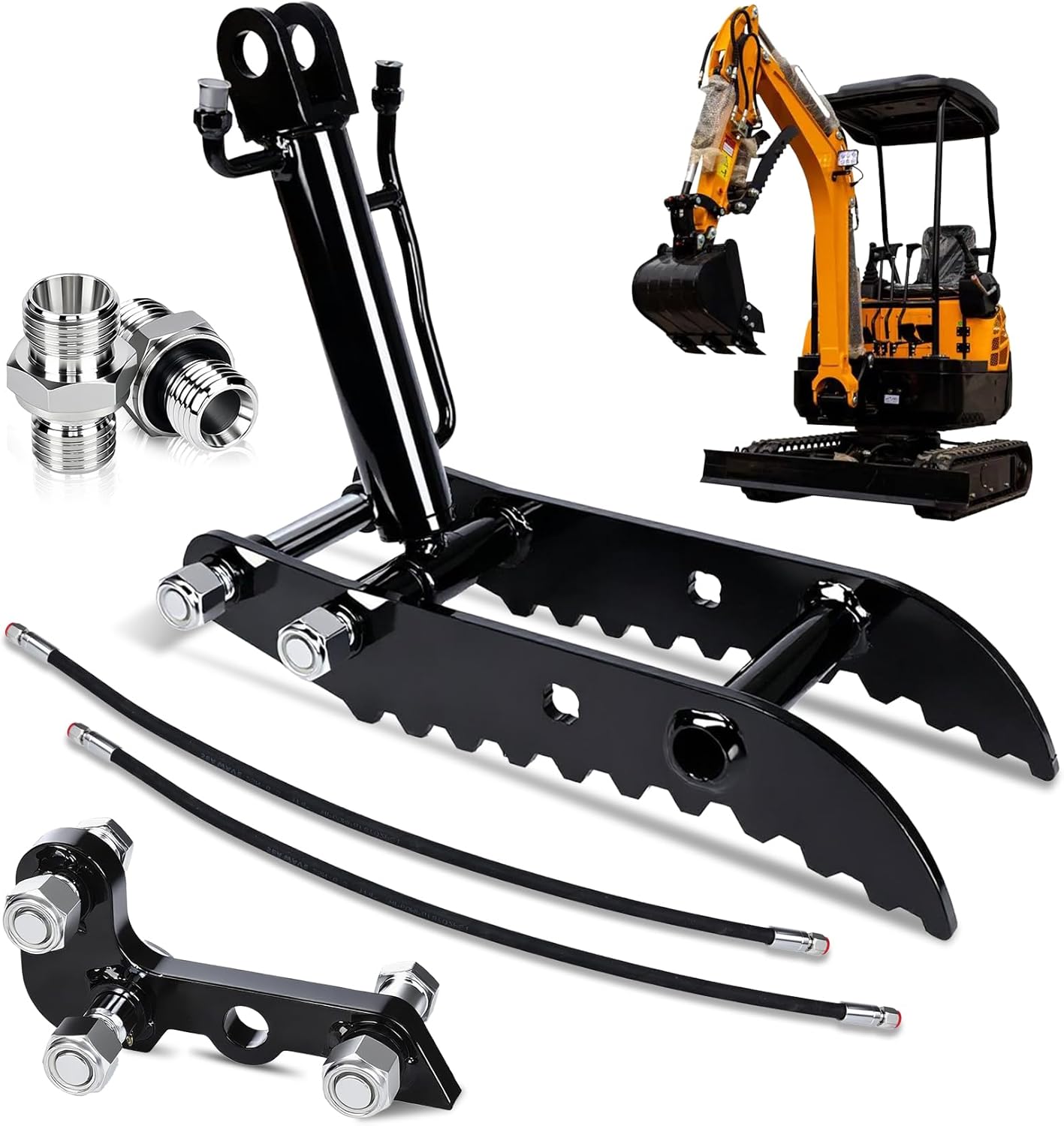 Amazon.com: Hydraulic Thumb Kit for Mini-Excavators (0.8-3 Ton) Fits ...