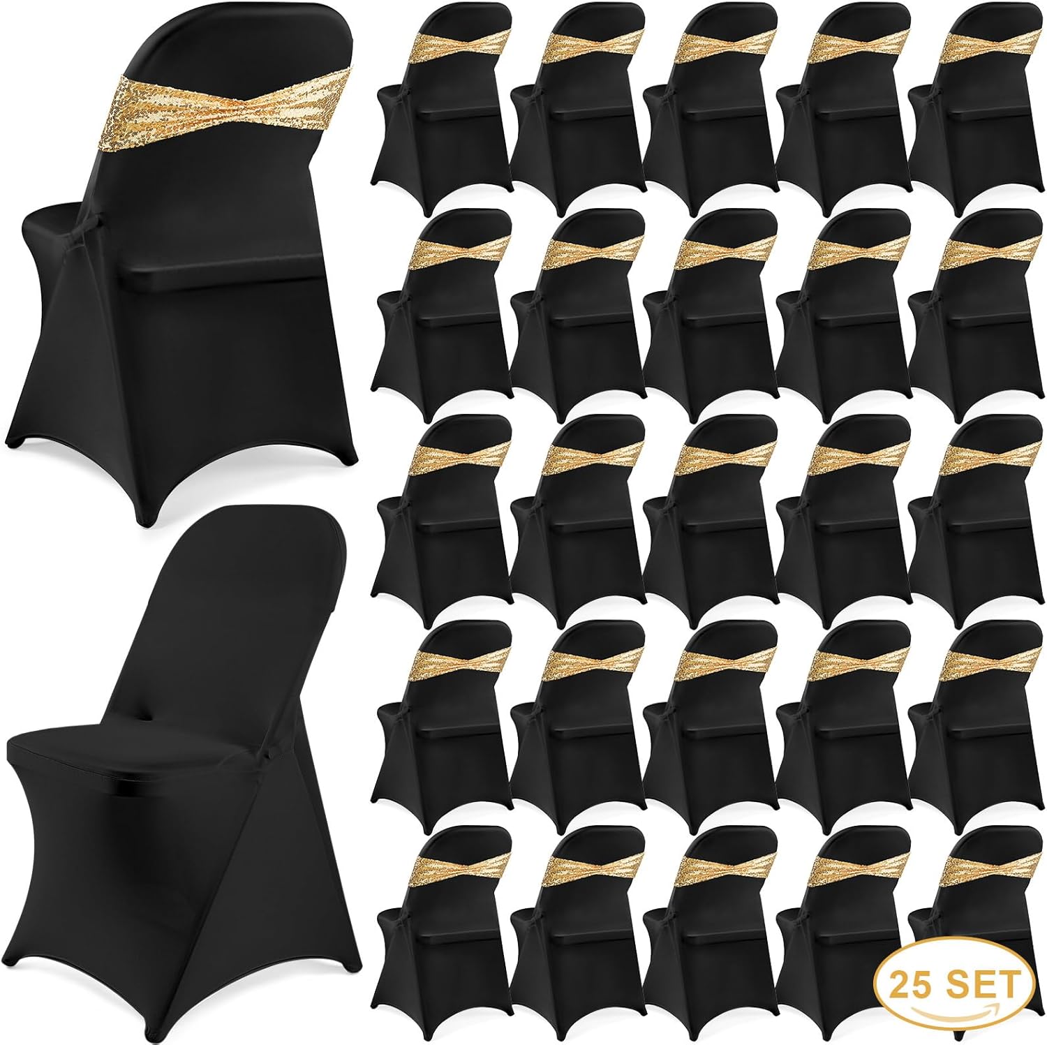 Amazon.com: Windyun 50 Pcs Stretch Spandex Folding Chair Cover and ...