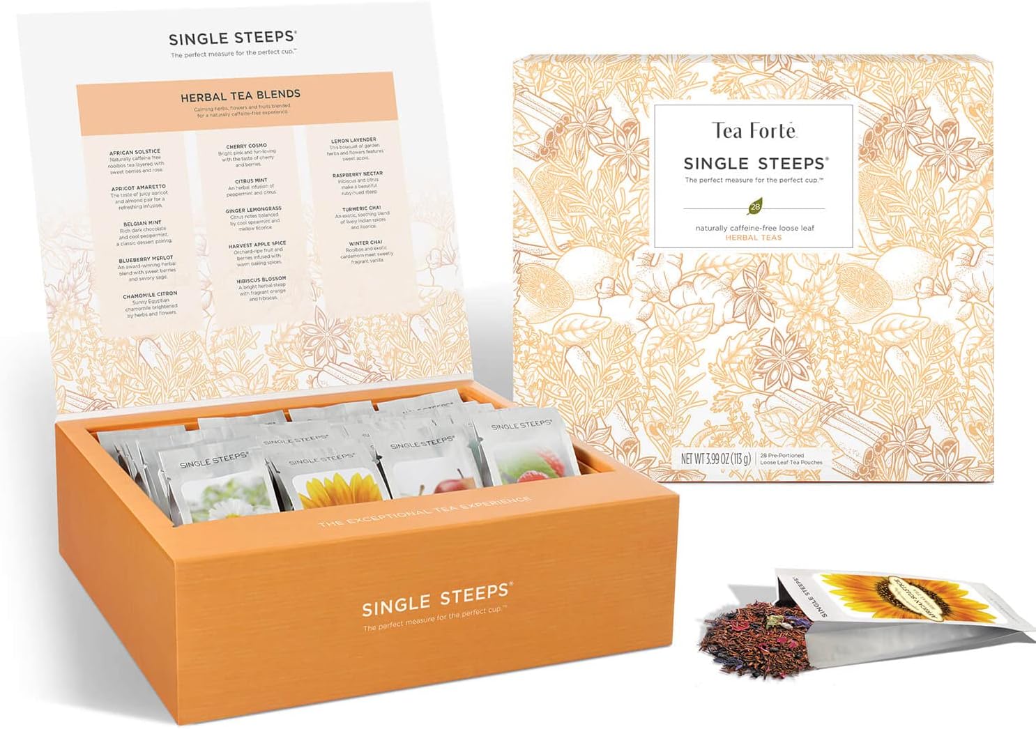 Amazon.com : Tea Forte Single Steeps Loose Leaf Herbal Tea Sampler ...