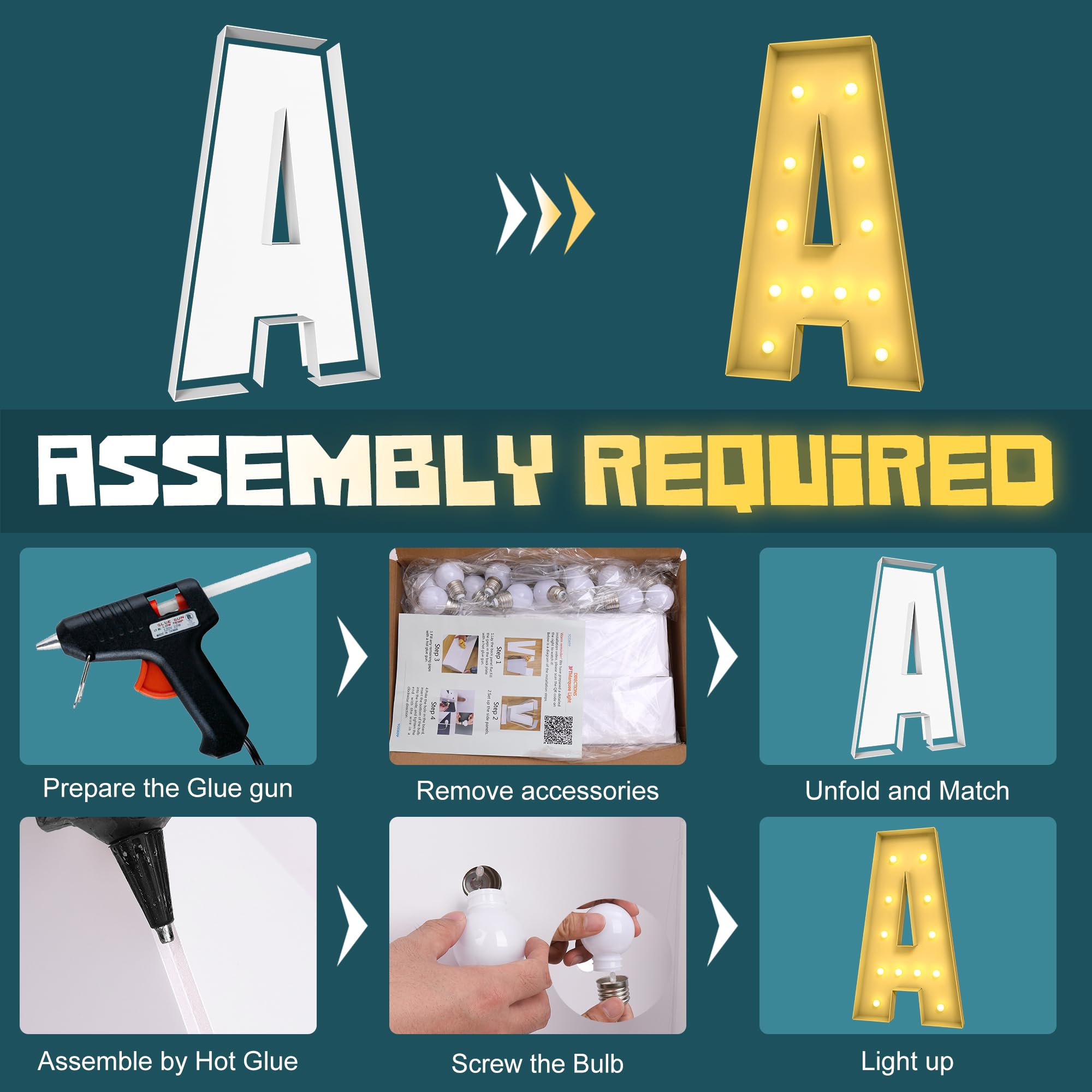 Snapklik.com : YOSWPP Marquee Letters 4 Feet Tall4FT Large Marquee ...