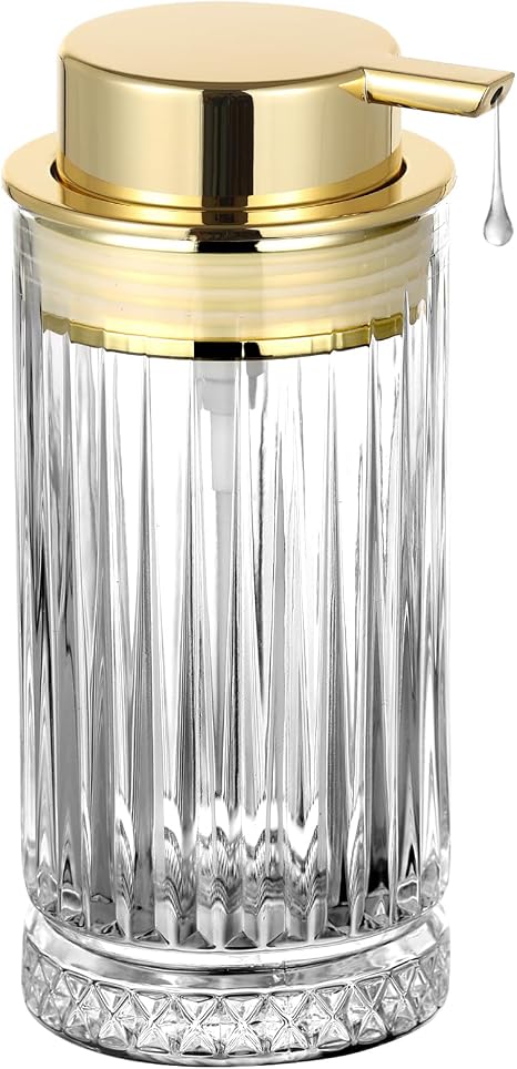 Amazon.com: LEICURACE Glass Liquid Soap Dispenser, Refillable Liquid ...