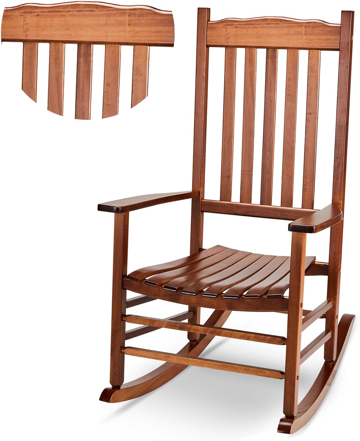 Amazon.com : Outvita Outdoor Rocking Chair, Solid Wood High Back Rocker ...