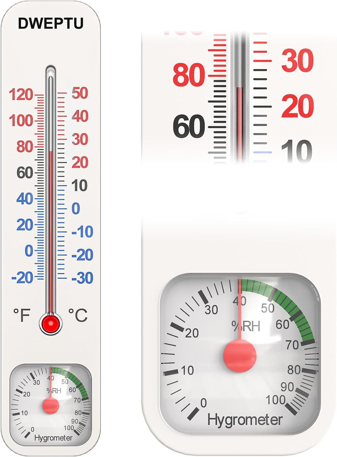 Amazon.com : 5 Pcs Indoor Outdoor Thermometer Wall Thermometer Humidity ...