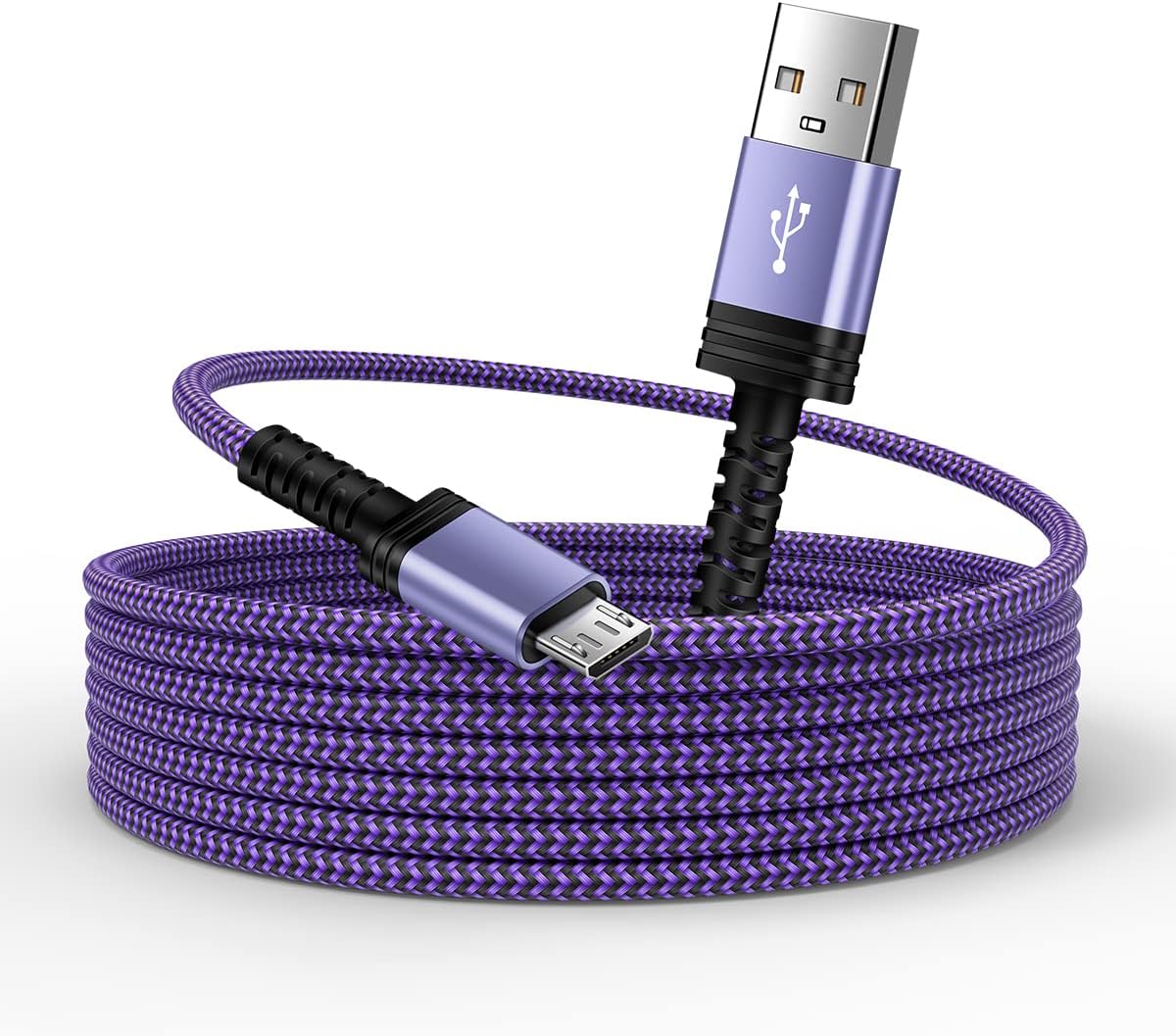 Micro USB Charging Cable, 1 Pack 6FT Android Charger Cord Nylon Braided ...