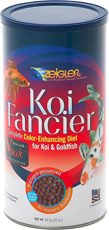 Amazon.com: Zeigler Fish Food (20 OZ Canister) 5mm Floating Pellets for ...