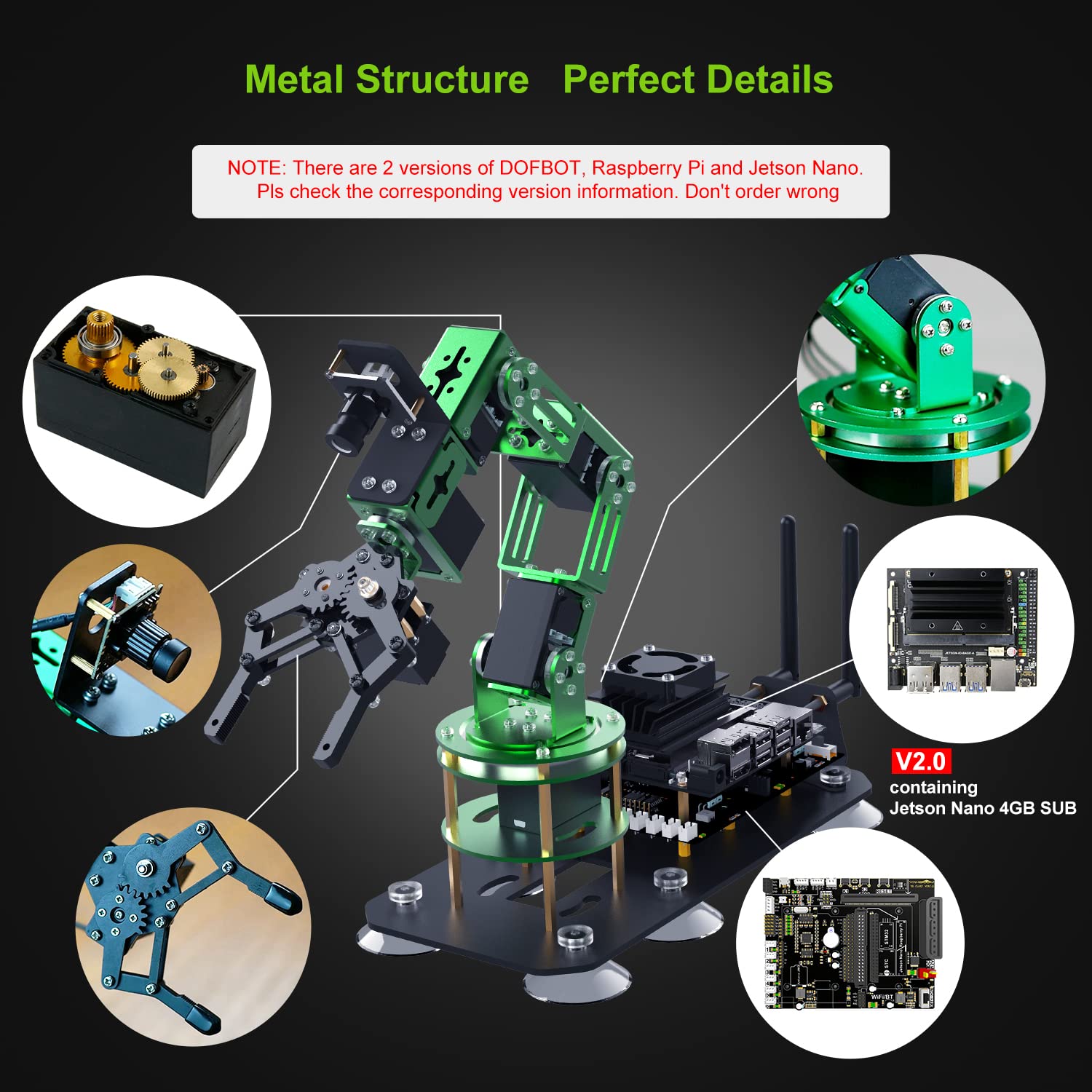 Buy Yahboom Robot Arm for Jetson Nano 4GB 6-DOF AI Robotic Hand for ...