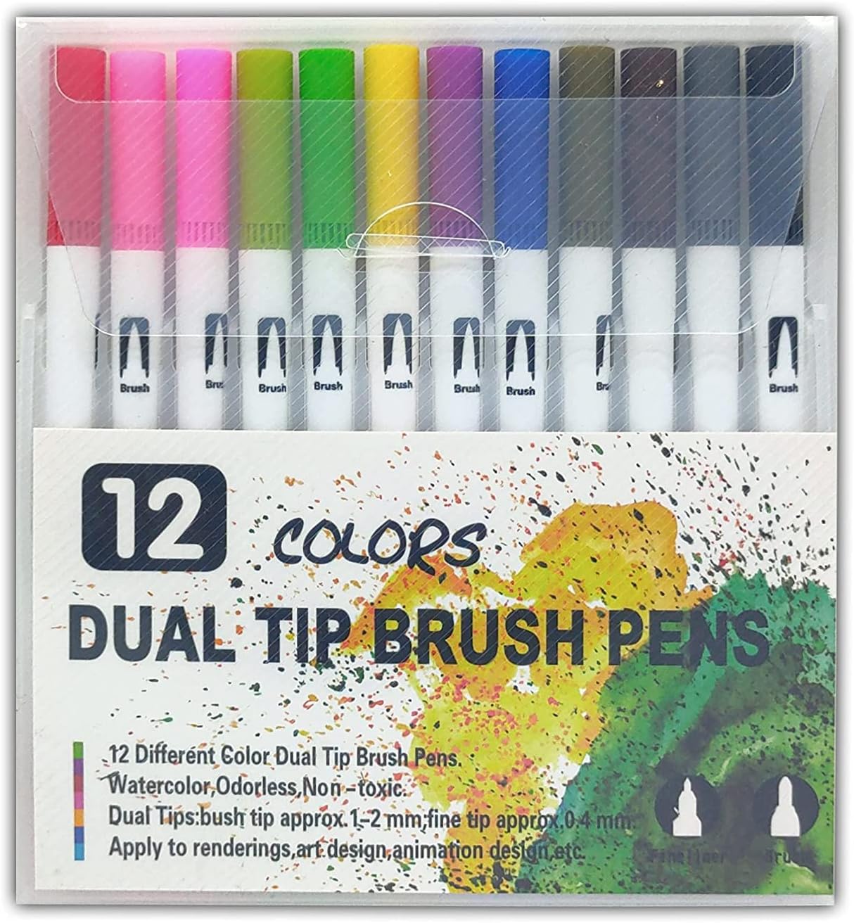 kreni Dual Tip brush Pens, Dual Art Marker Pen, For Drawing, sketching ...