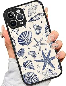 Amazon.com: XUNQIAN Compatible for iPhone 11 Case, Coastal Beach Summer Blue Ocean Seashell ...
