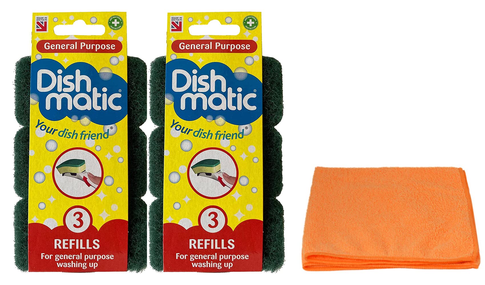 Dishmatic Fillable Washing Up Brush Refills (6 Packs) - General Purpose ...