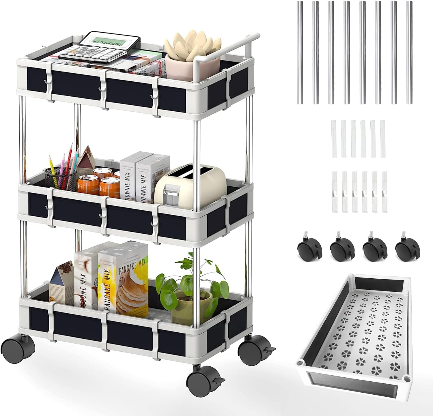 Amazon.com: NUNET Under Sink Organizer w. Locking Casters & Handle 2/3 ...