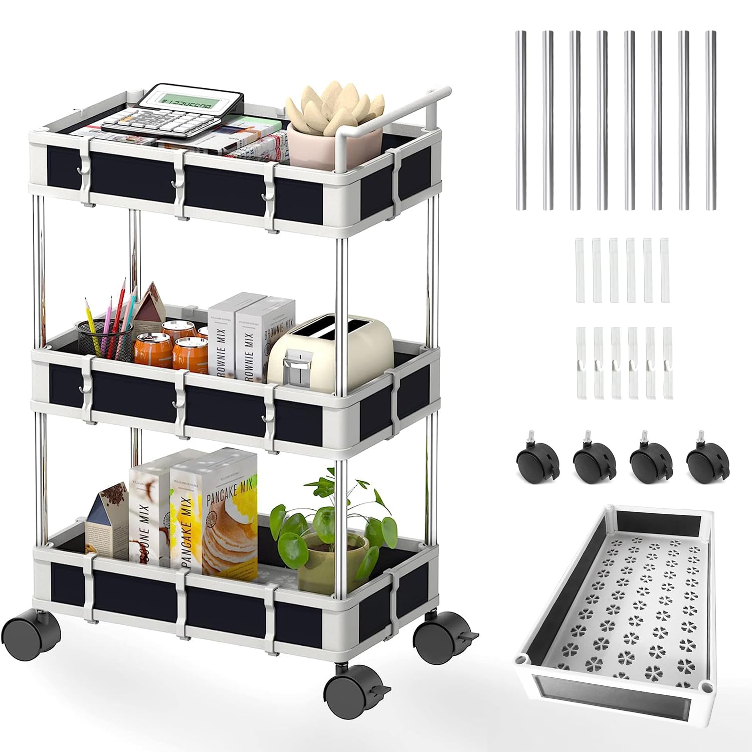 Amazon.com: NUNET Under Sink Organizer w. Locking Casters & Handle 2/3 ...