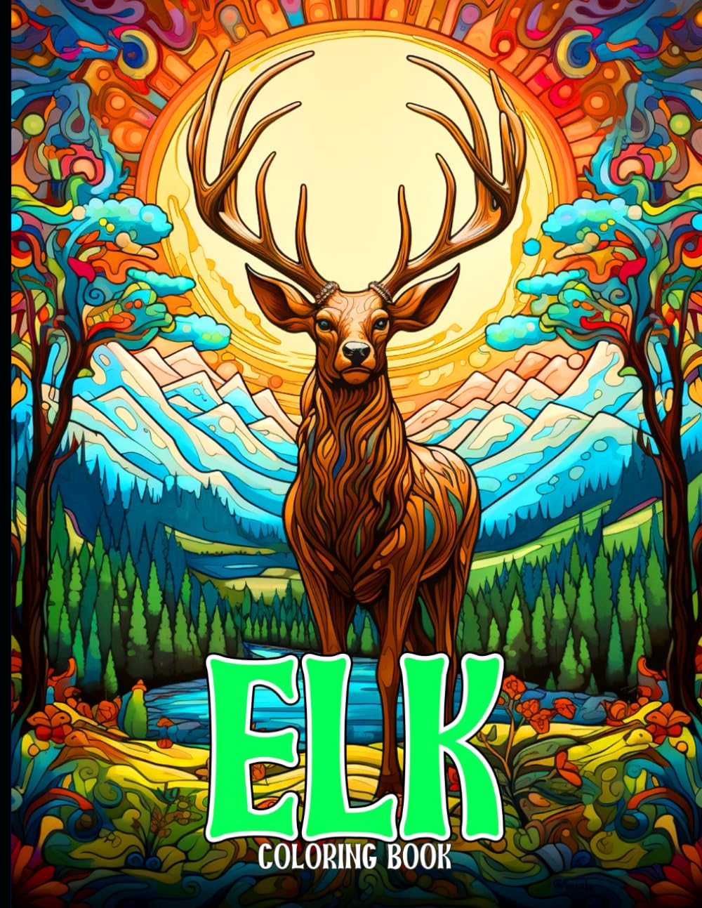 Buy Elk Coloring Book: Wild Animal Coloring Pages With Deer & Bull Elk ...