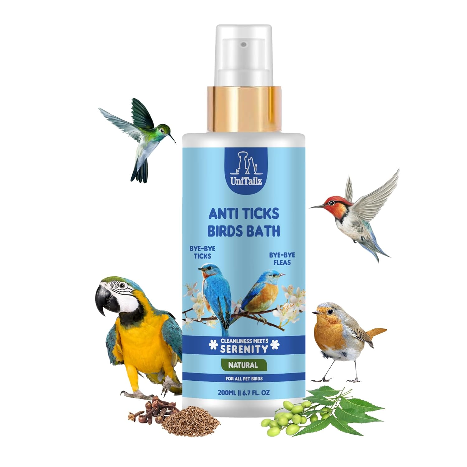 Unitailz Anti Ticks Birds Bath Shampoo For Bird, Parrot, Pigeon ...