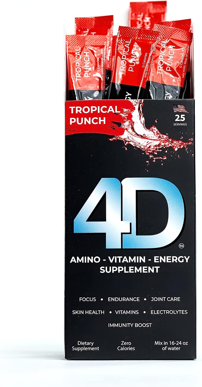 Amazon.com: 4D Clean Energy Drink Mix + Electrolytes + Immune Support ...