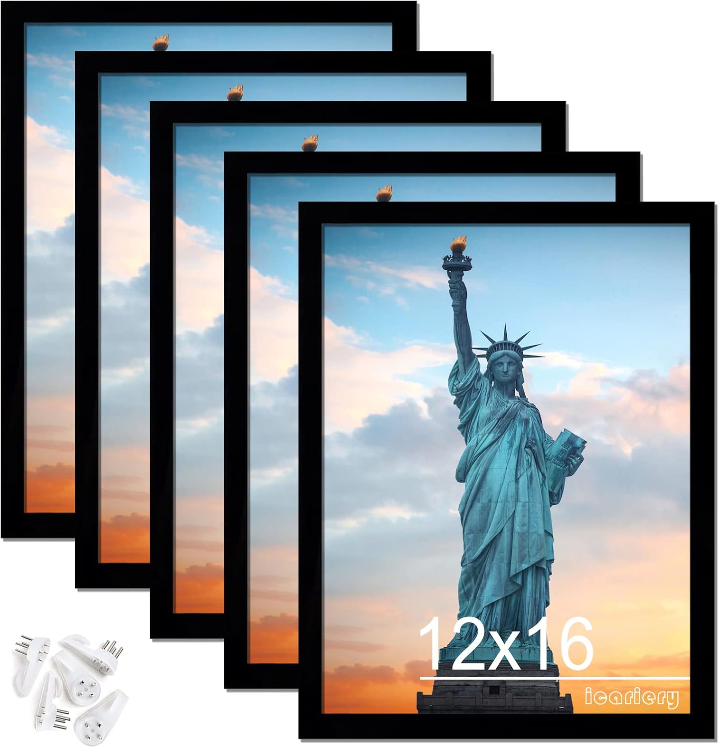 Amazon.com - icariery 12x16 Picture Frame Set of 5, Black Photo Frames ...