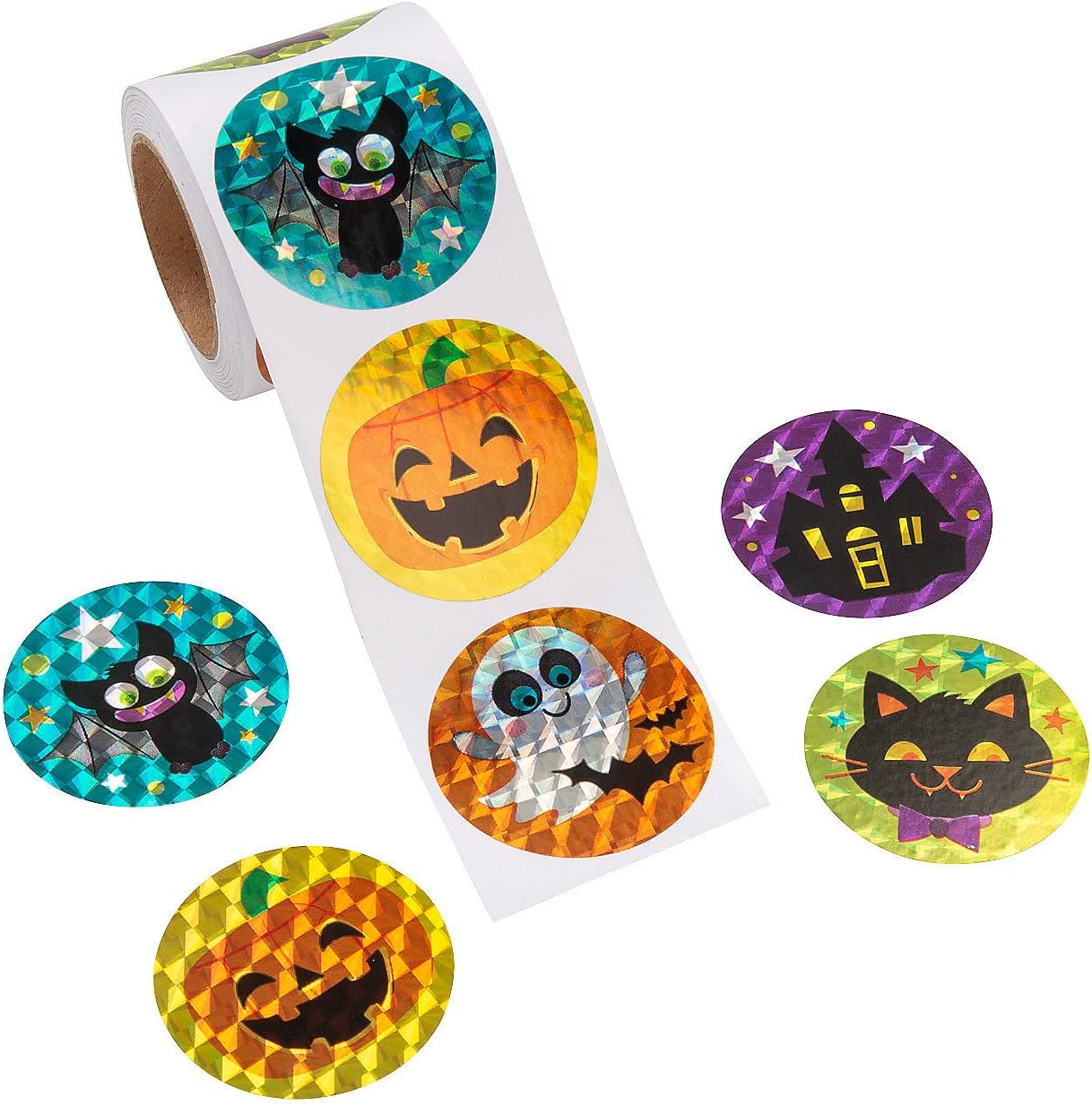 Amazon.com: Halloween Character Prism Sticker Roll - 100 Pieces : Toys ...