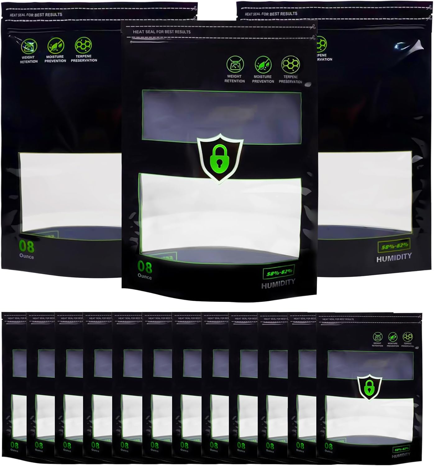 Amazon.com: 15 Pcs 1/2 LB Storage Terp Bags 58%-62% RH 2-Way Humidity ...