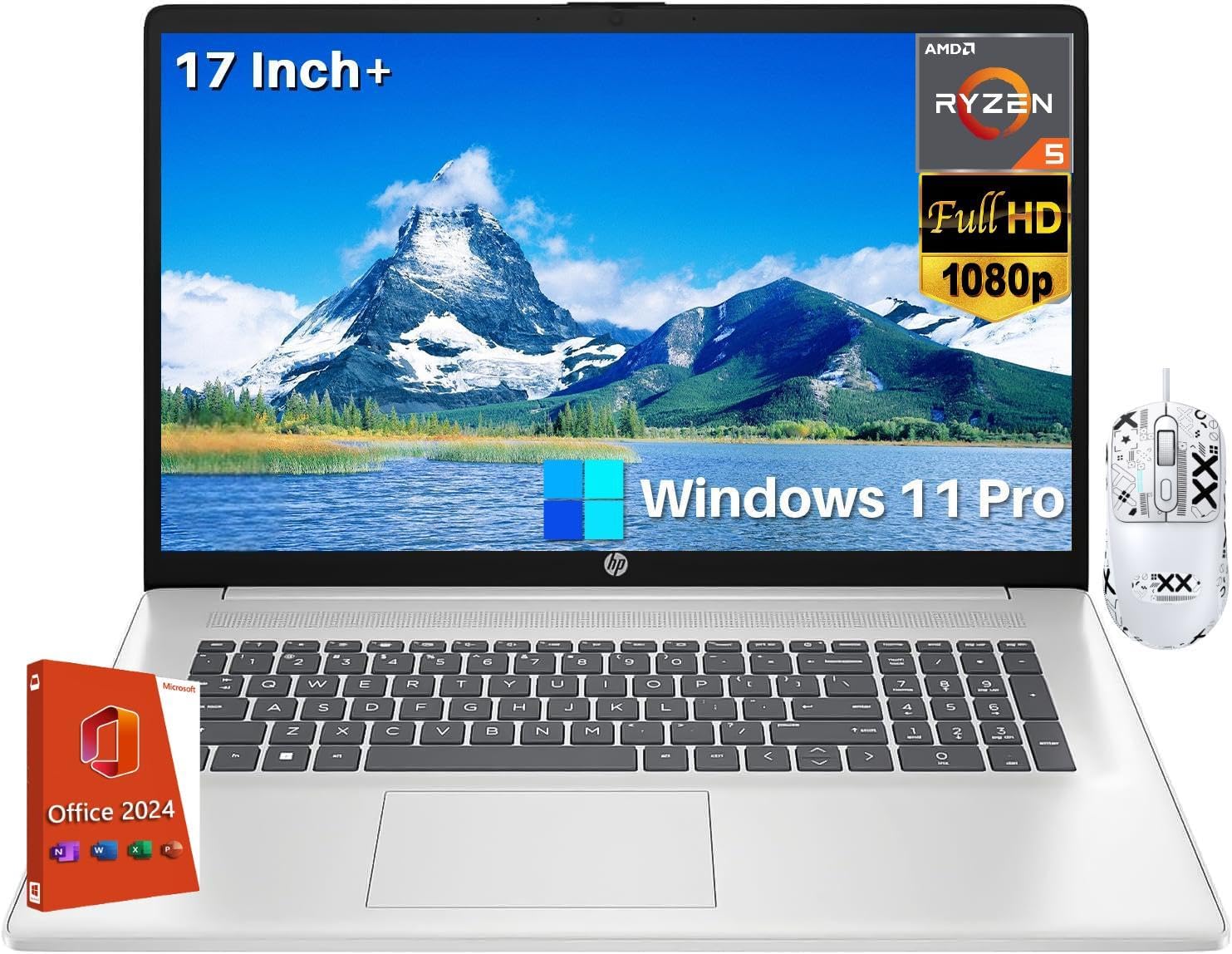Amazon.com: HP 17 inch Business Laptop, Full HD (1920 * 1080) Display ...