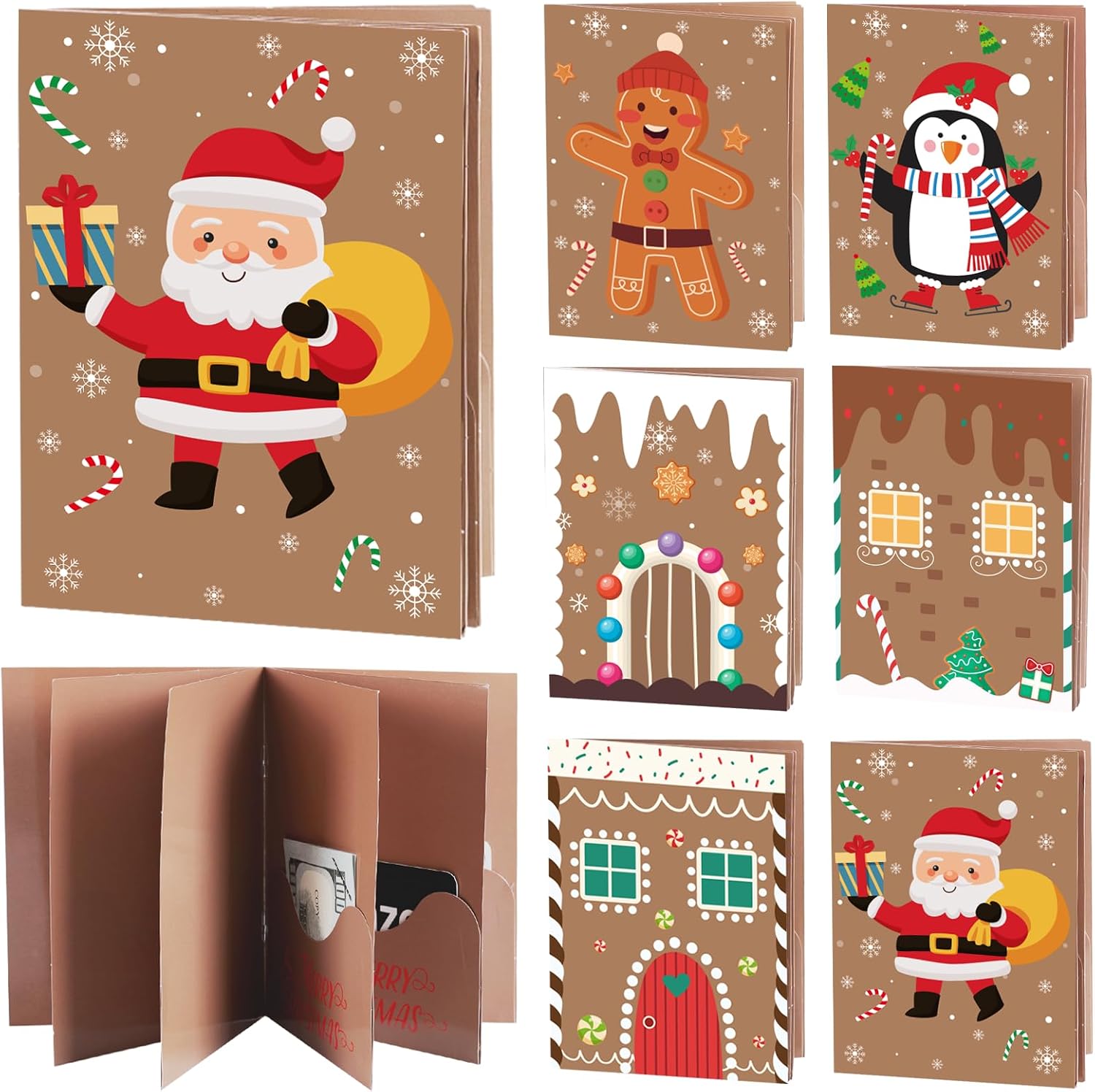 Amazon.com: 6 Set/30 Slots Christmas Gift Card Booklet Bulk with ...