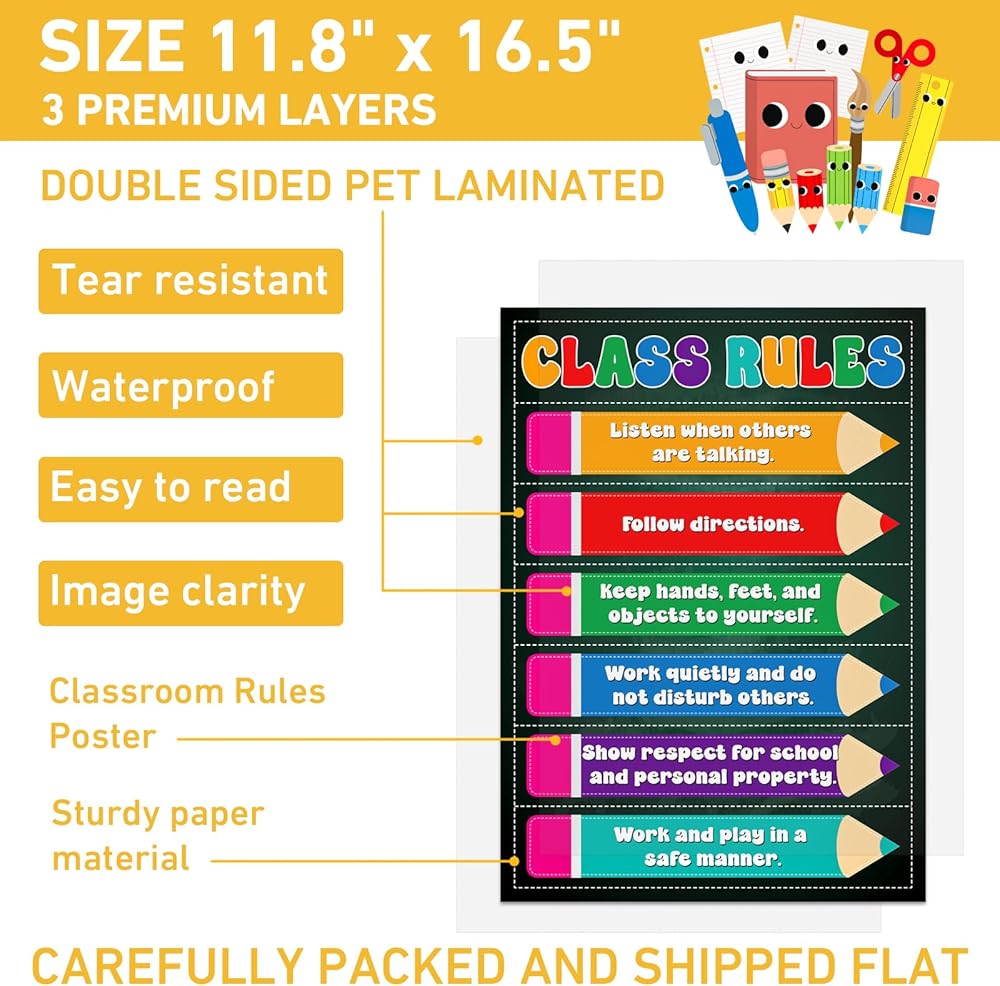 GMEMNOV Classroom Rules Poster - Motivational Barbados | Ubuy