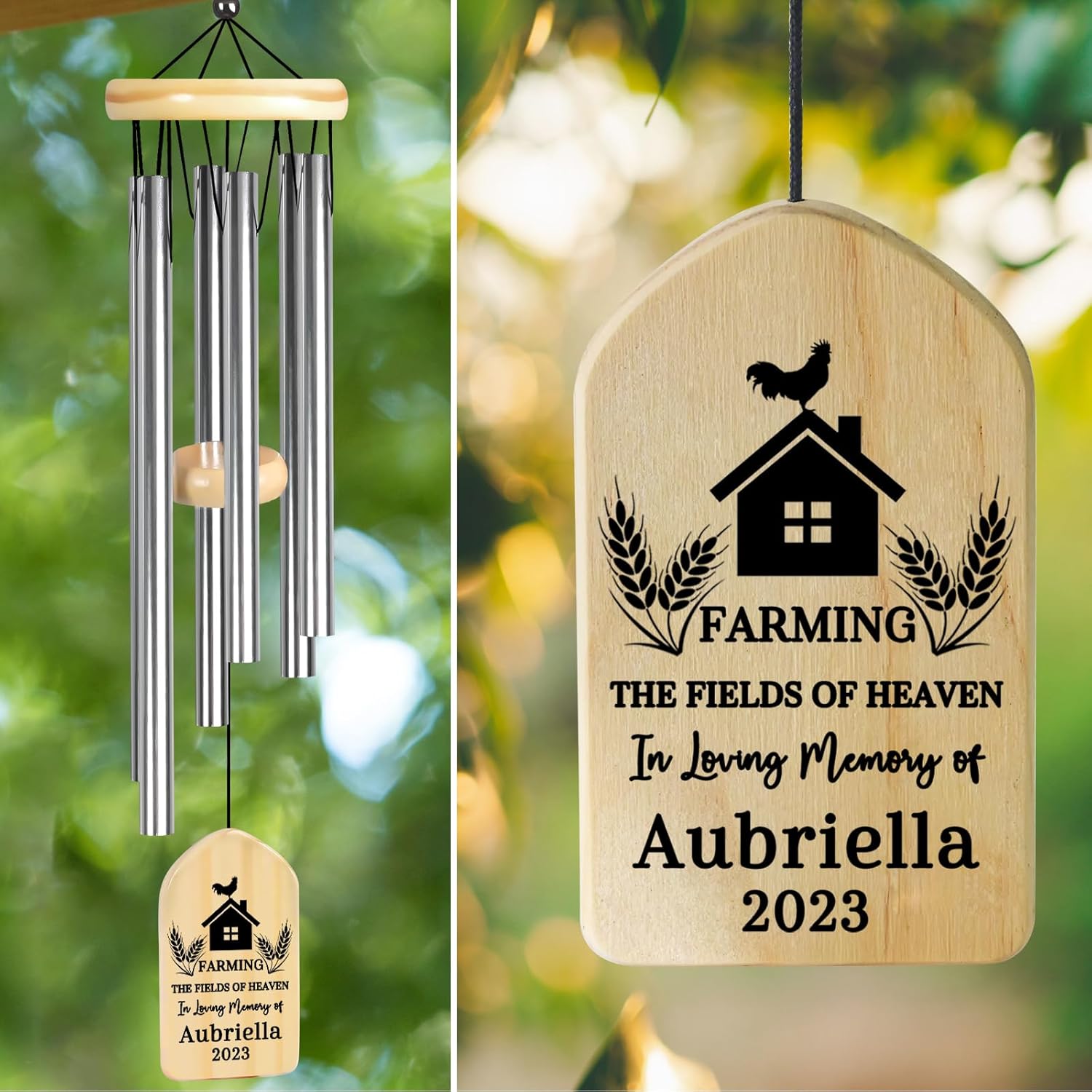 Amazon.com : Eremovd Sympathy Wind Chimes - Farming in Heaven Memorial ...