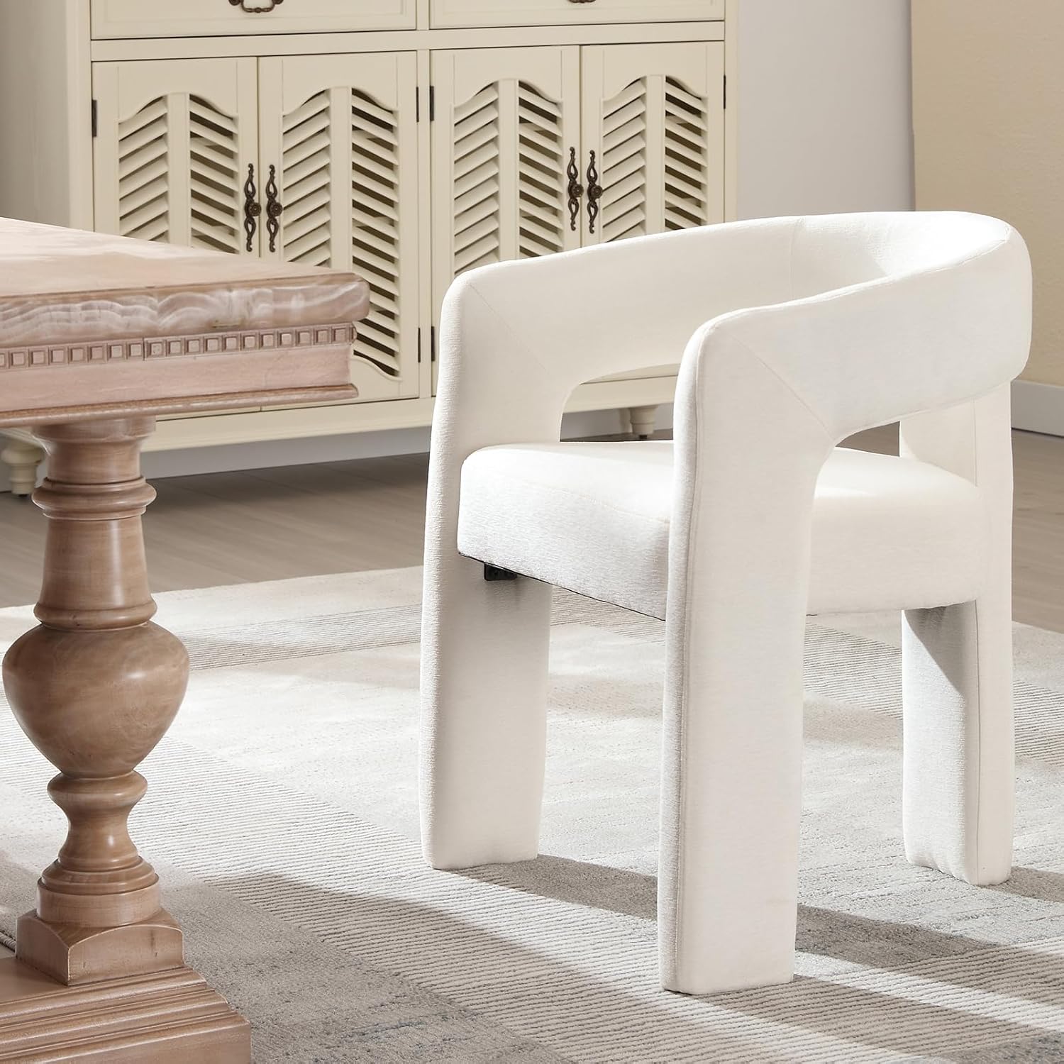 Amazon.com - ZH4YOU Chenille Upholstered Dining Chair Modern Barrel ...