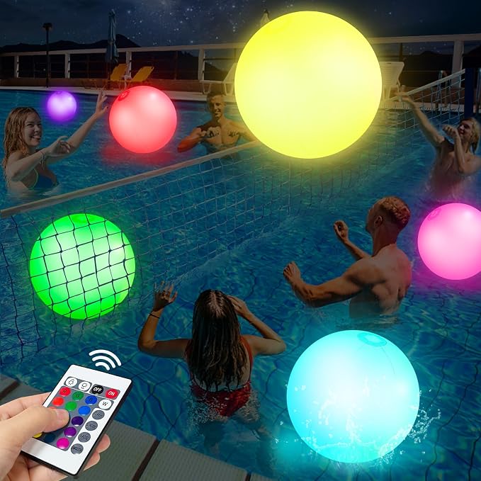Amazon.com: AMENON 4 Pack Glow in The Dark Beach Balls 16 Inch ...