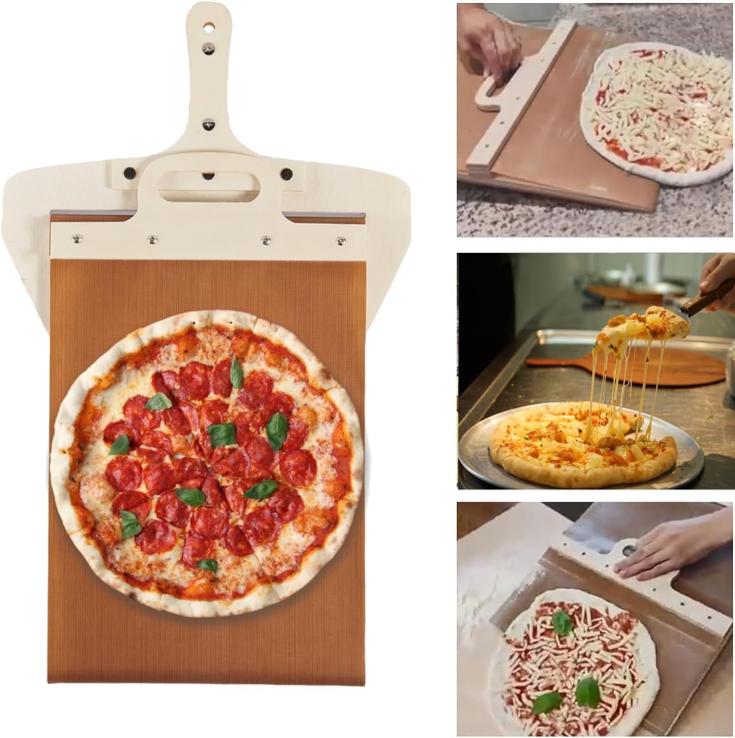 Amazon.com: Sliding Pizza Peel, Pala Pizza Scorrevole Transfer Pizza to ...