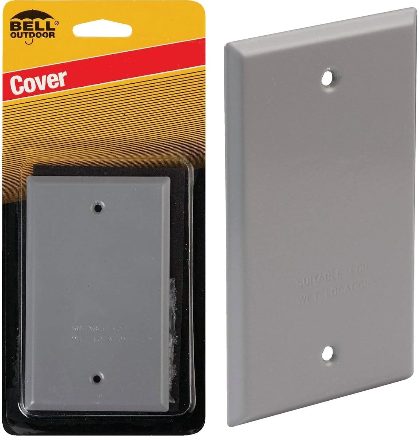 Bell Outdoor 5173-5 Gray Single Gang Blank Switch Plate Cover ...