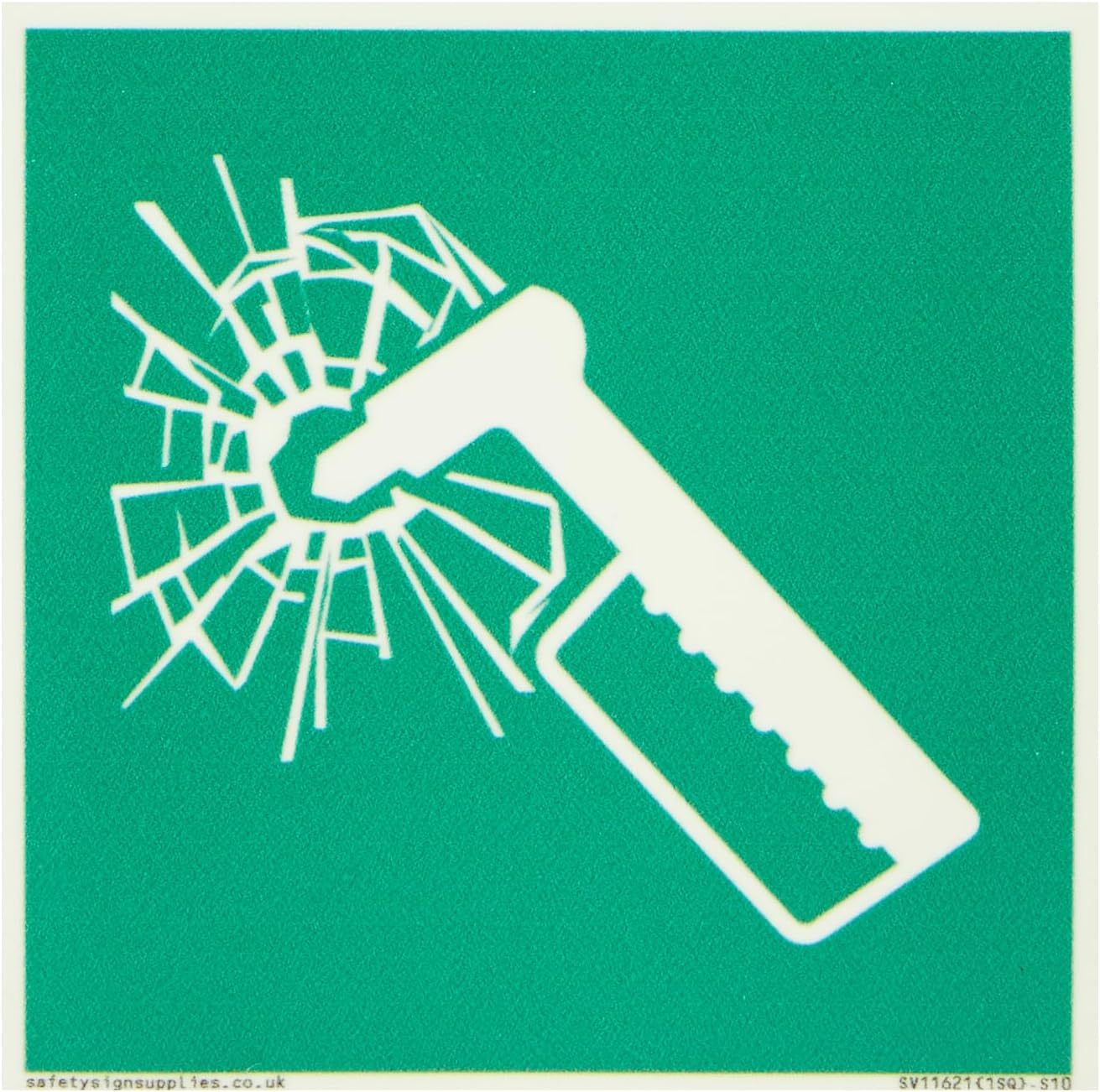 Viking Signs E025 safe condition emergency hammer Sign - 100x100mm ...