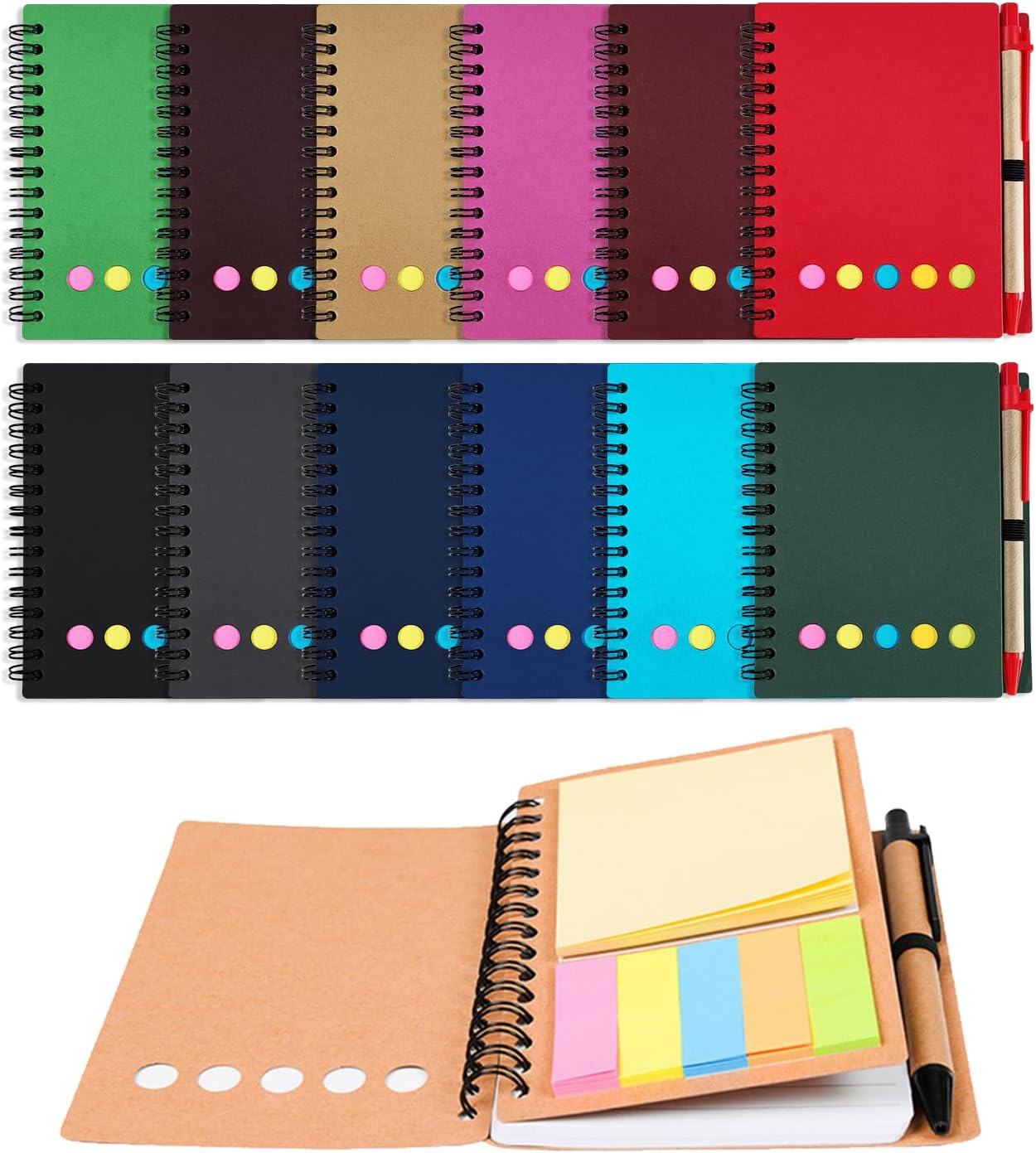 Amazon.com : Coopay 4 Pieces Spiral Notebook Steno Pocket Notepad with ...