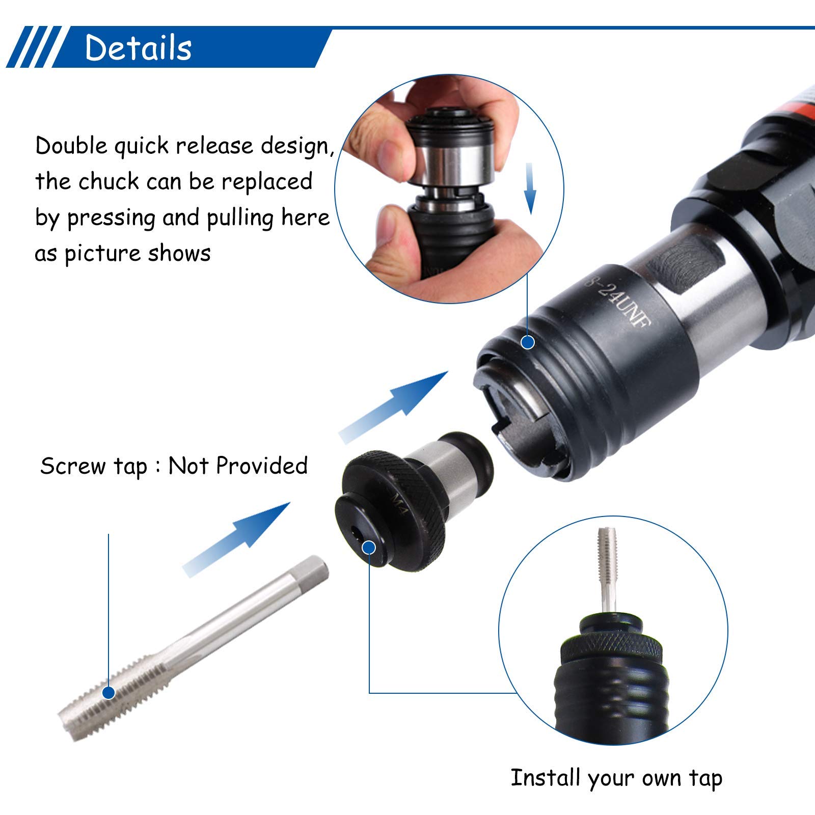 Snapklik.com : MXBAOHENG M3-M12 Pneumatic Tapping Machine Air Drill ...