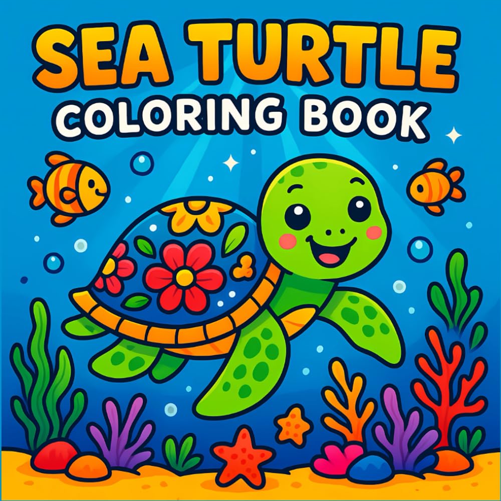 Sea Turtle Coloring Book: Bold and Easy Sea Turtle Illustrations for ...