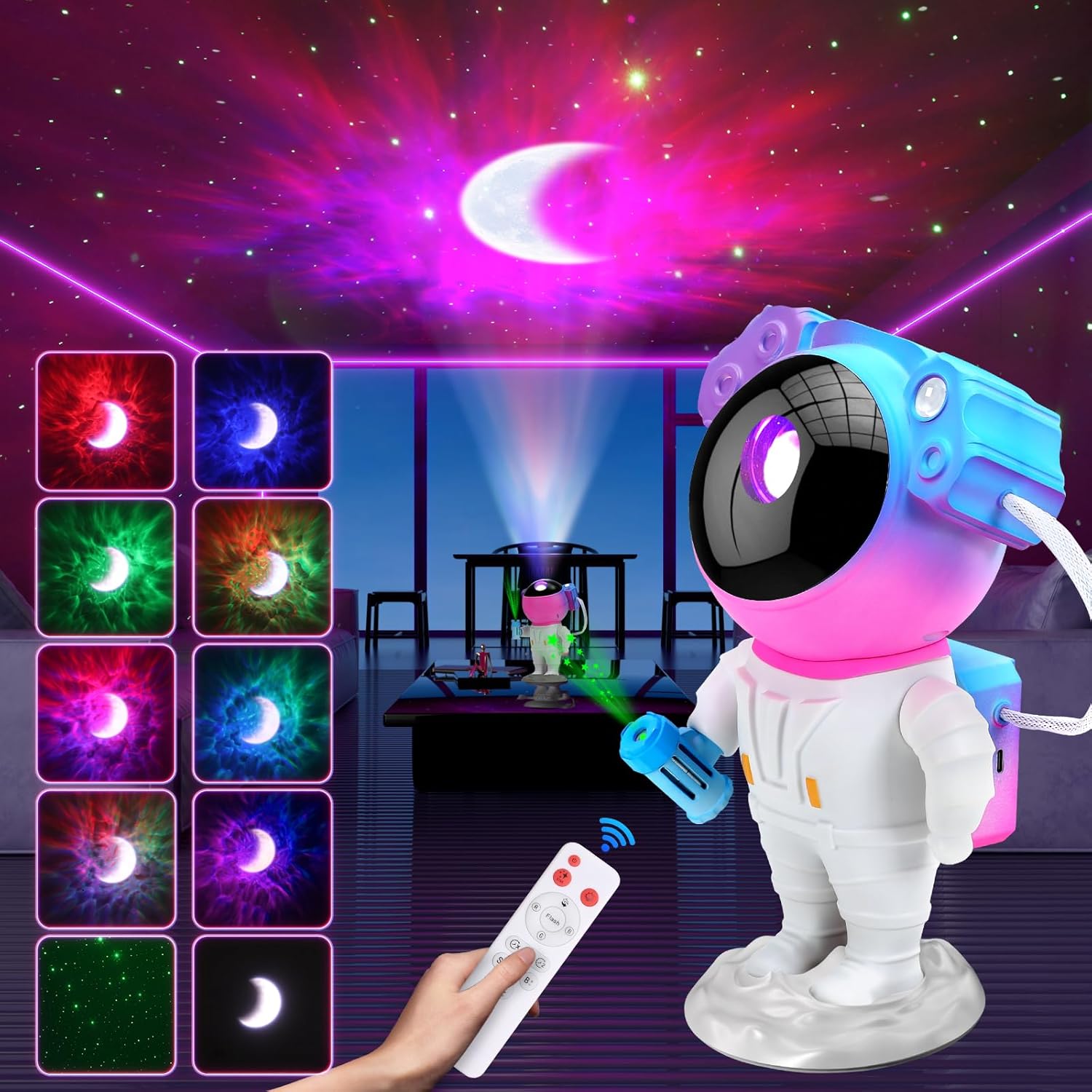 Astronaut Galaxy Projector,Multicolor Spaceman Star Light Projector for ...