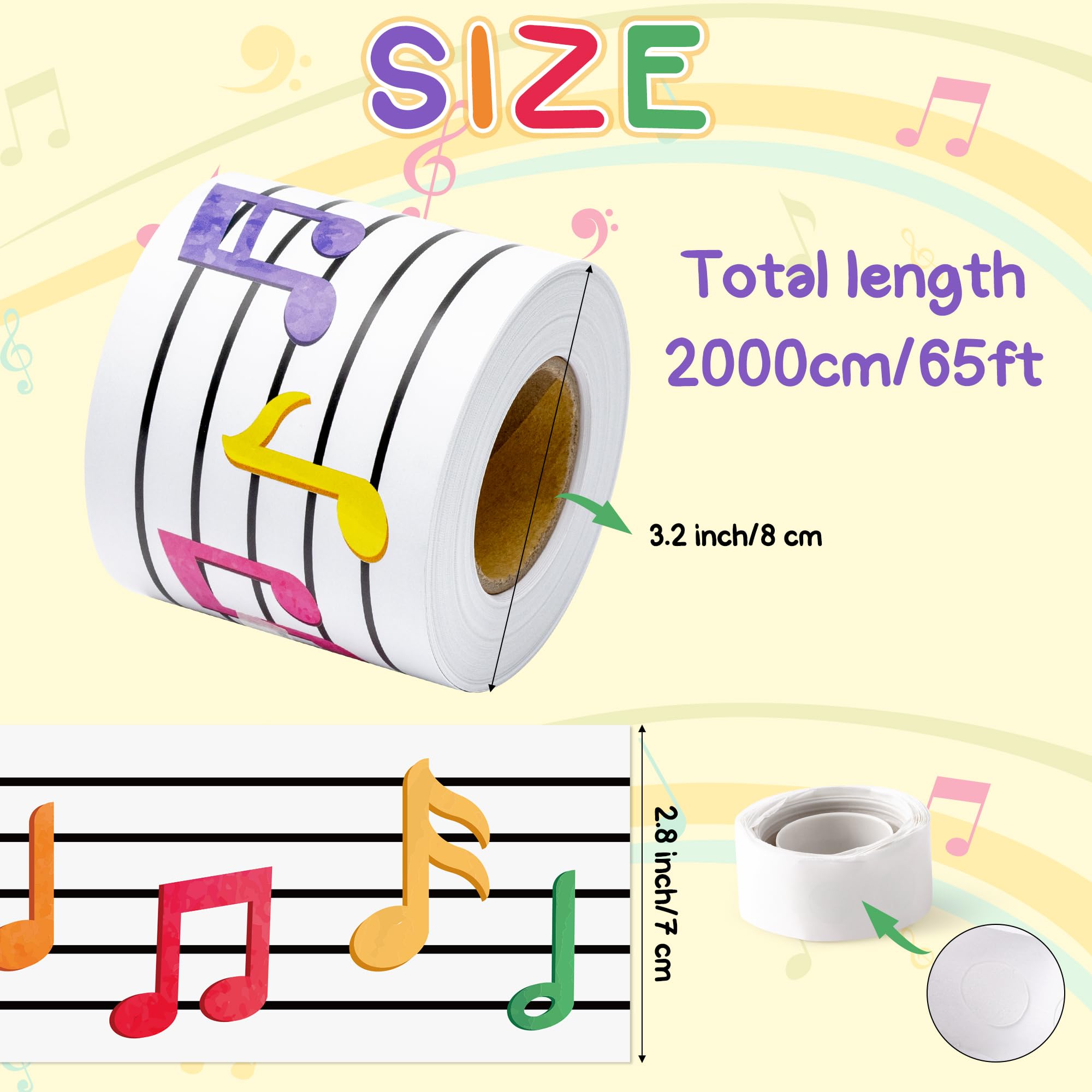 Chalkboard Stickers Music Notes Bulletin Board Border Strips Printable ...