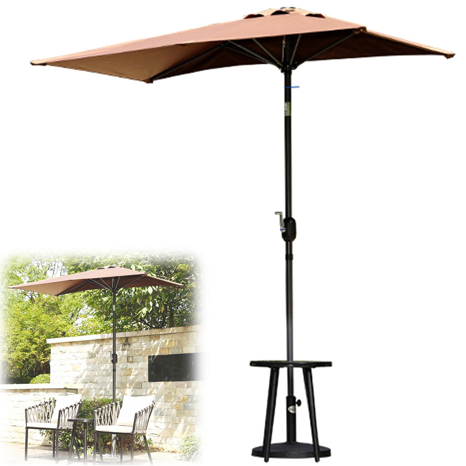 Half Umbrellas Rectangular Offset Tilting Terrace