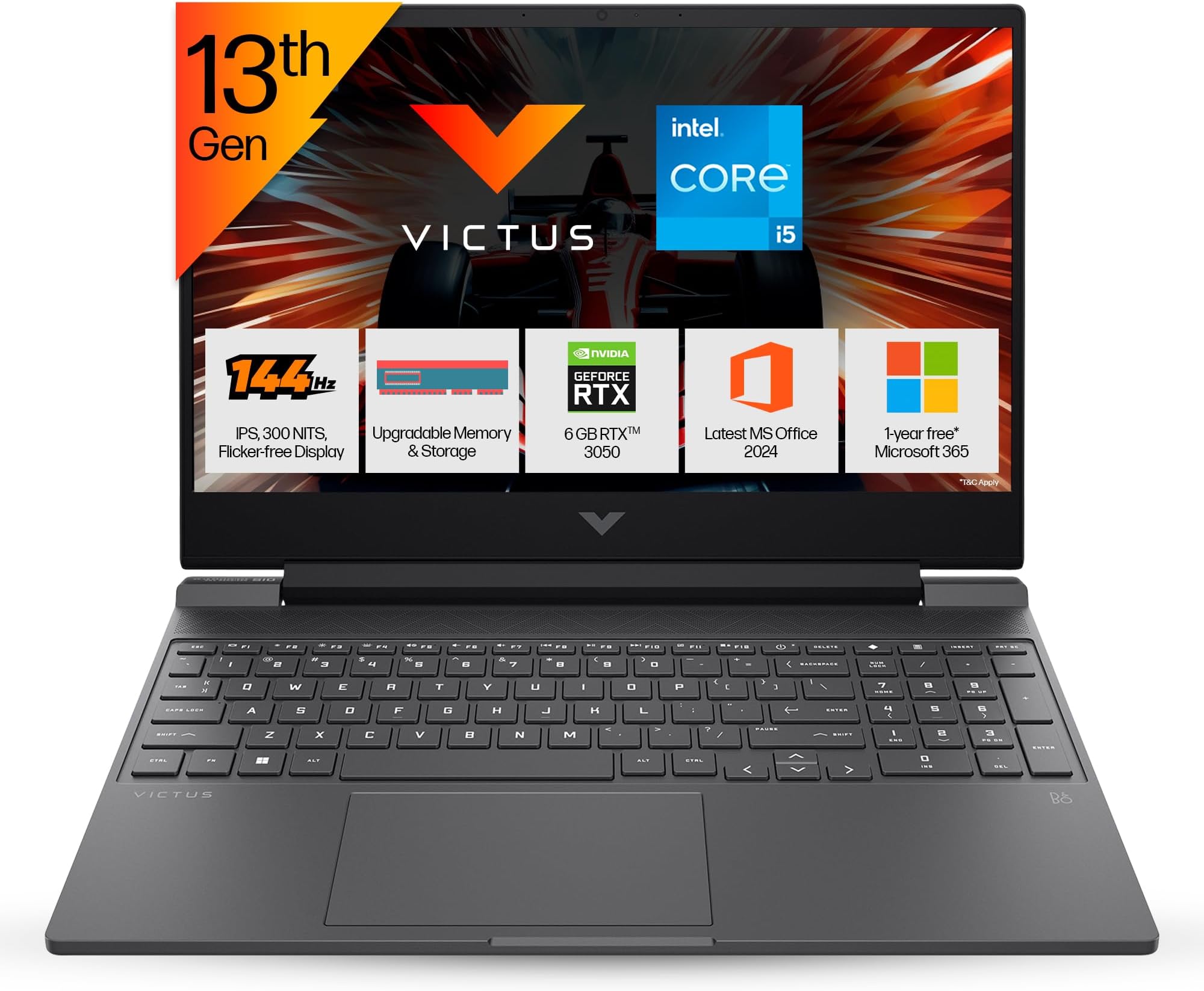 HP Victus, AMD Ryzen 9-8945HS, 8GB NVIDIA GeForce RTX 4060 AI Gaming Laptop (16GB RAM, 1TB SSD ...