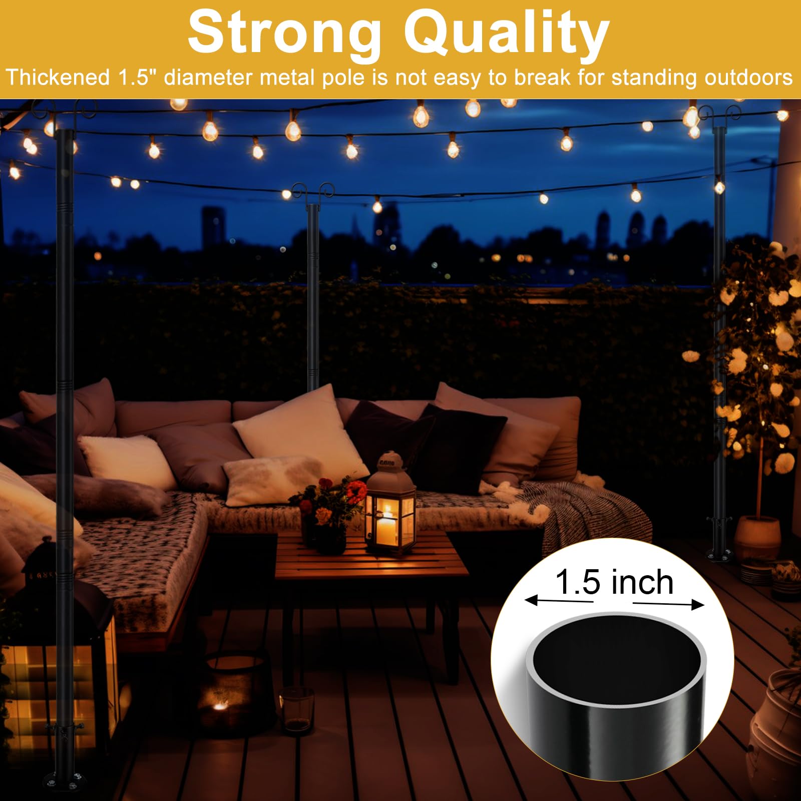 Home Depot String Light Poles Outdoor String Light Poles For Patio Deck ...