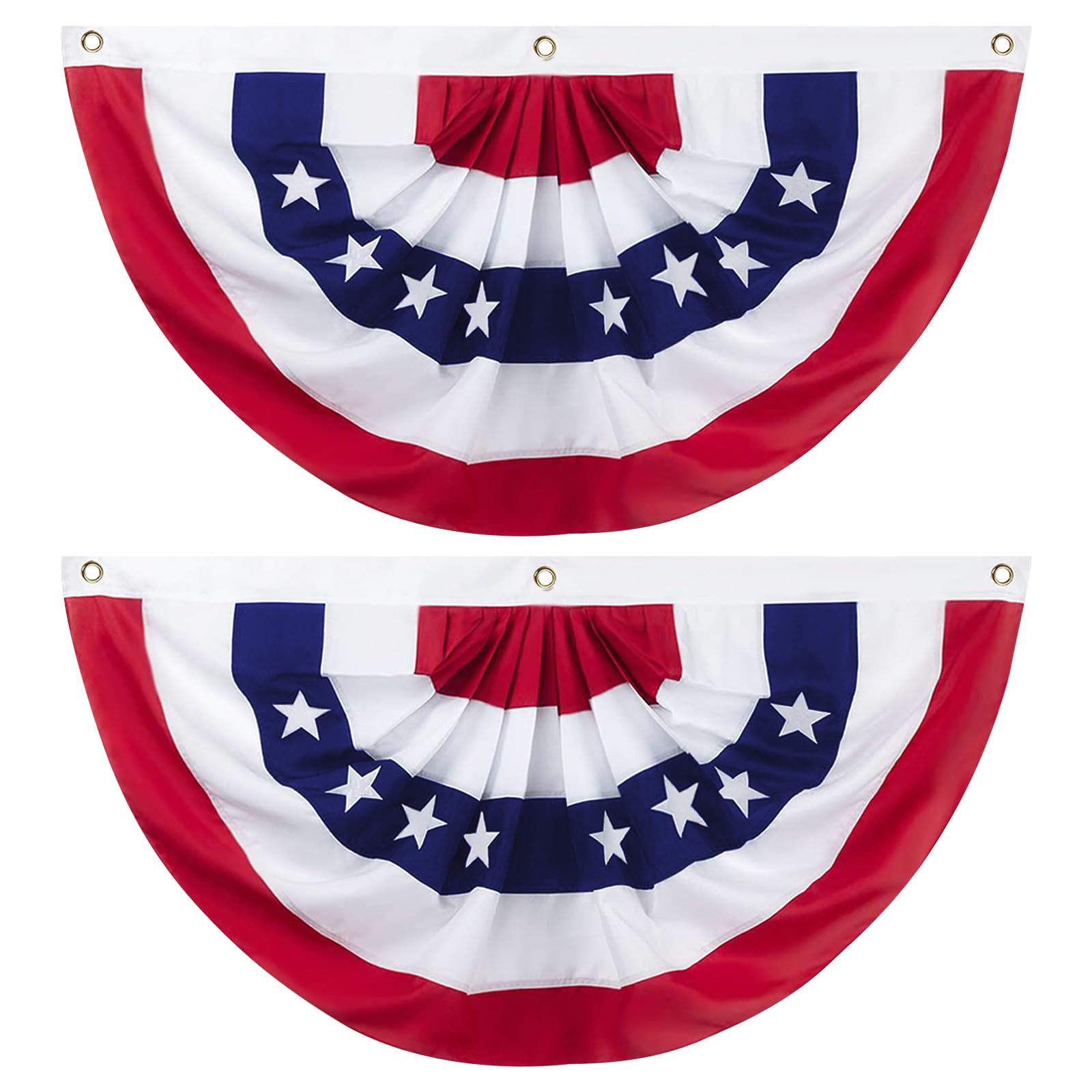 Amazon.com : 2 x 4 Ft American Pleated Fan Flag, USA Patriotic Half Fan ...