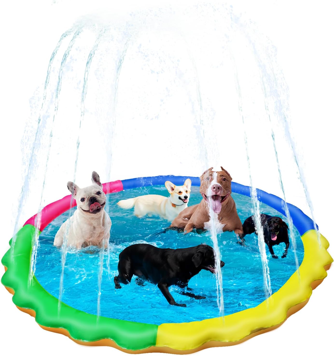 Amazon.com: MAX Non-Slip Splash Pad for Dogs, 67" Thicken Sprinkler Pad ...