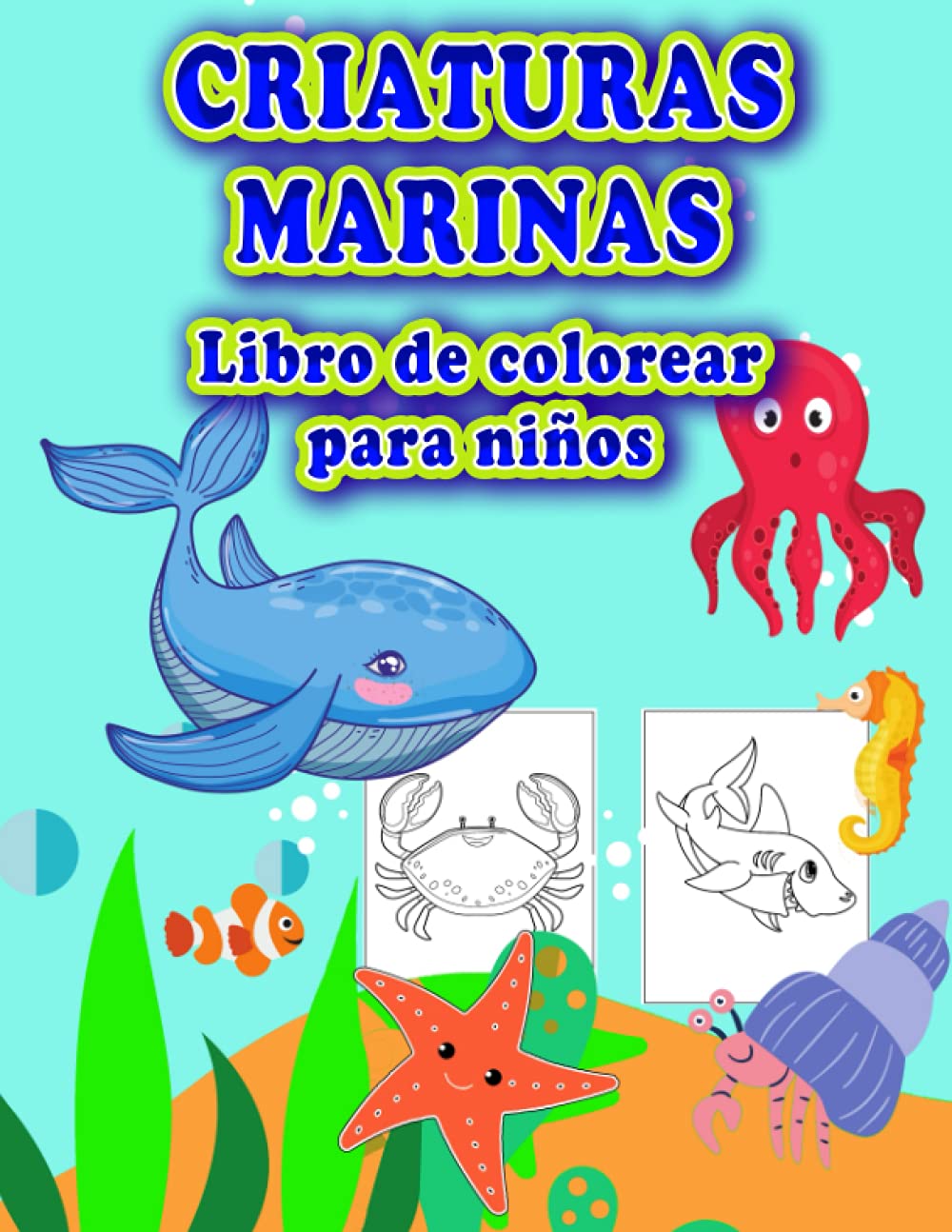 Buy Criaturas Marinas Libro de colorear para niños: Libro para colorear ...